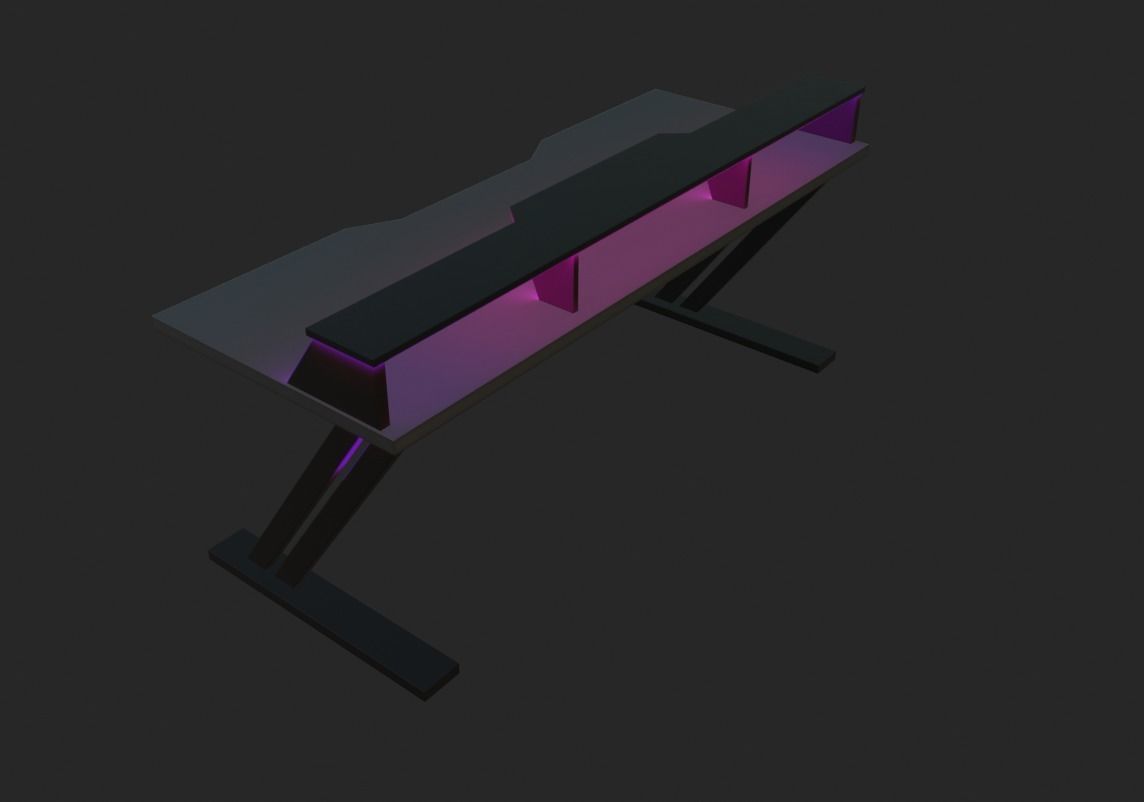3D model Rgb gaming desk pro gaming table lowpoly game ready Low-poly ...