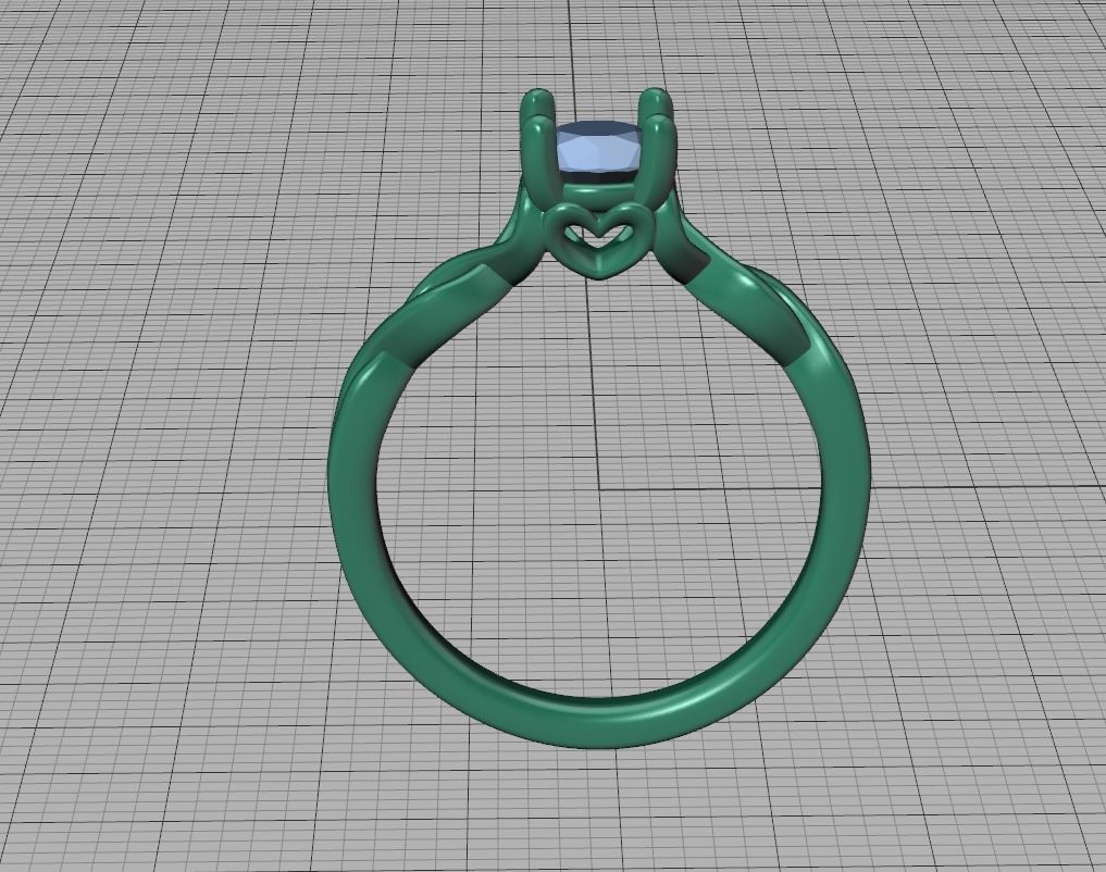 Paradise Hearts Ring 6mm Diamond 4claw setting 3D model 3D printable ...