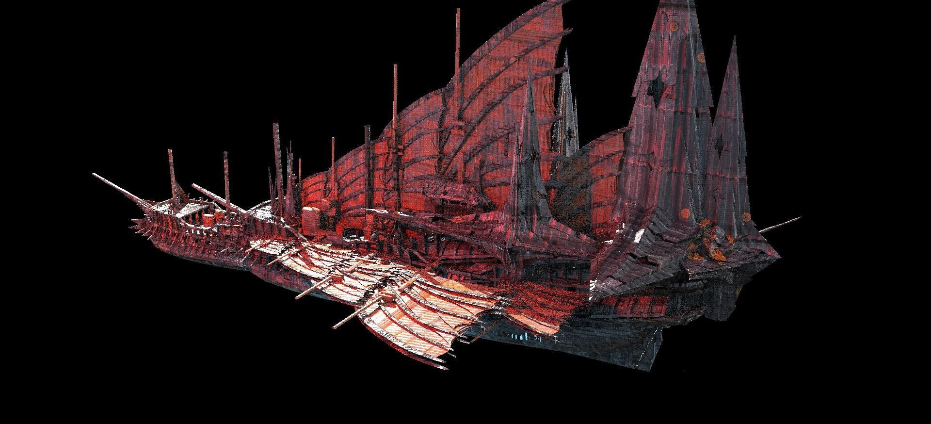Dark Cyberpunk Ship 3D model | CGTrader