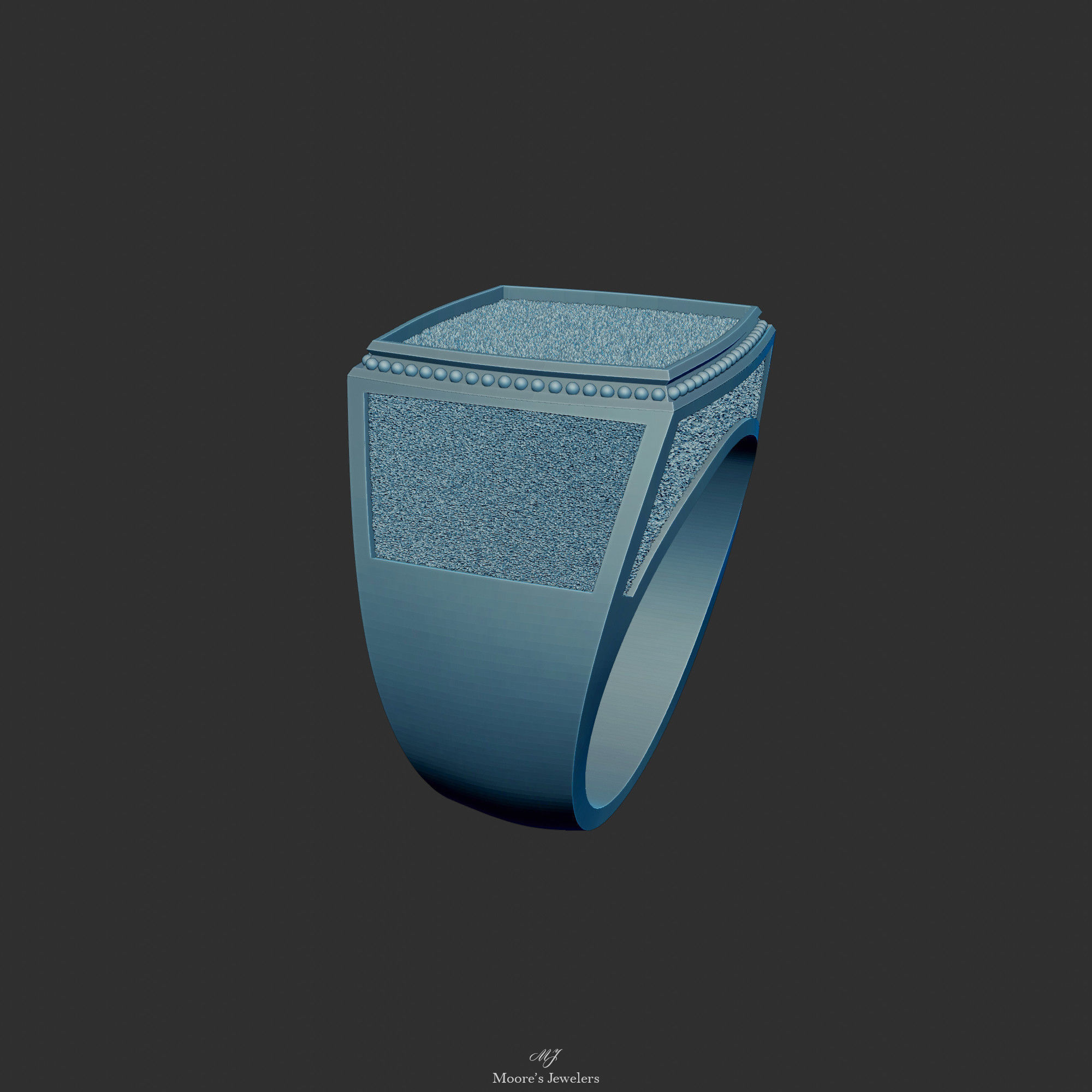 Textured Signet or Class Ring Shank Includes Source Files 3D model 3D ...