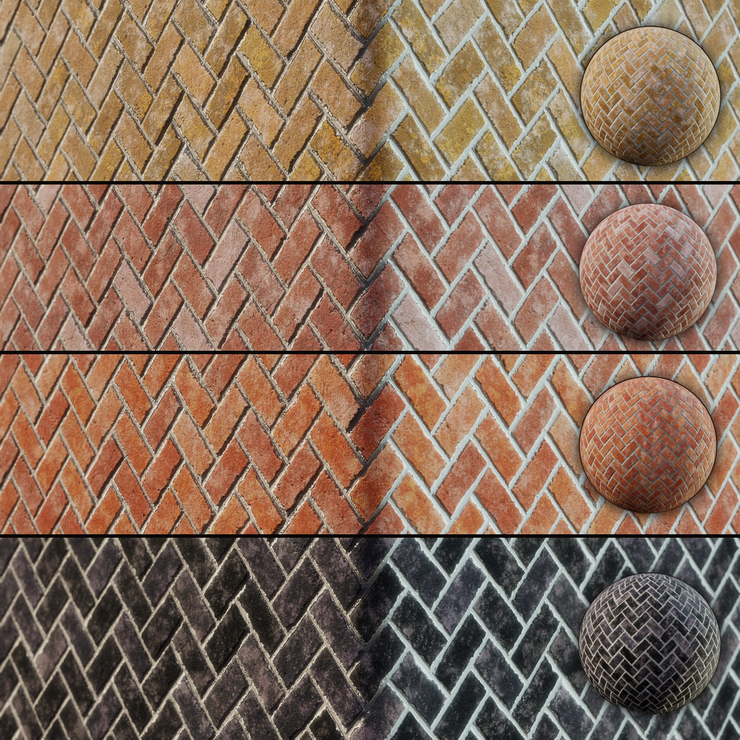 Brick-Diagonal-4Color 4k Texture | CGTrader
