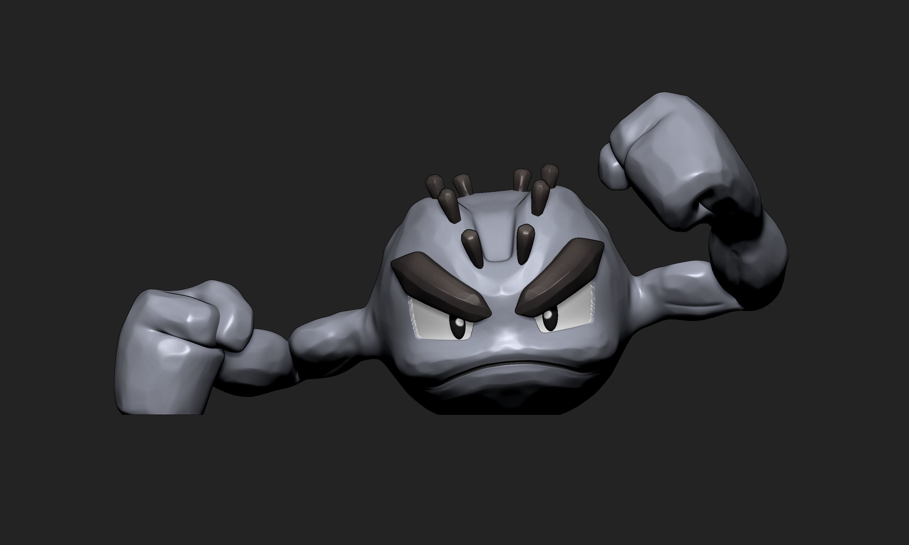 Pokemon - Alolan Geodude with 2 poses 3D model 3D printable | CGTrader