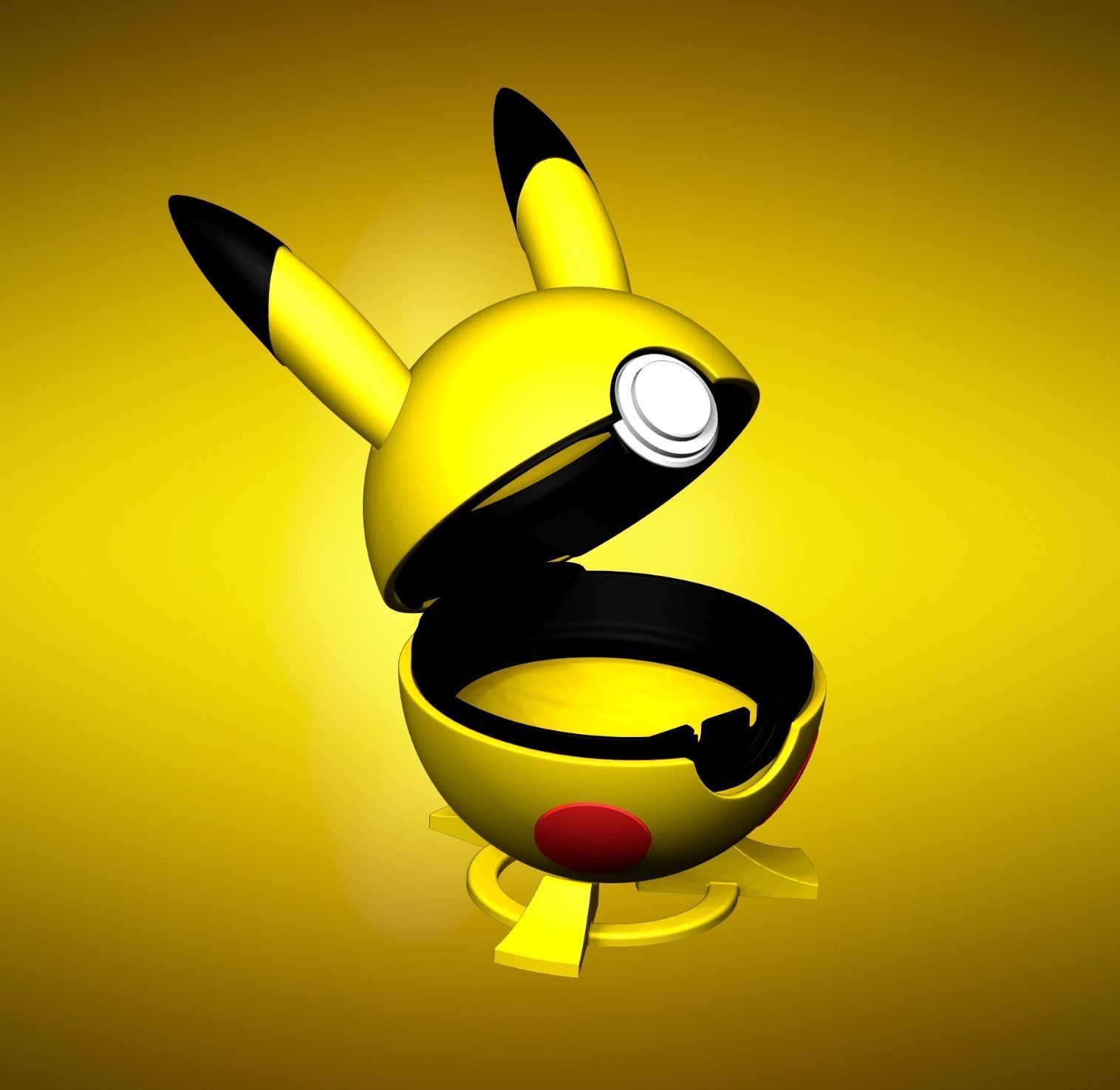 Pokeball Pikachu Functional Pokemon 3D model 3D printable | CGTrader