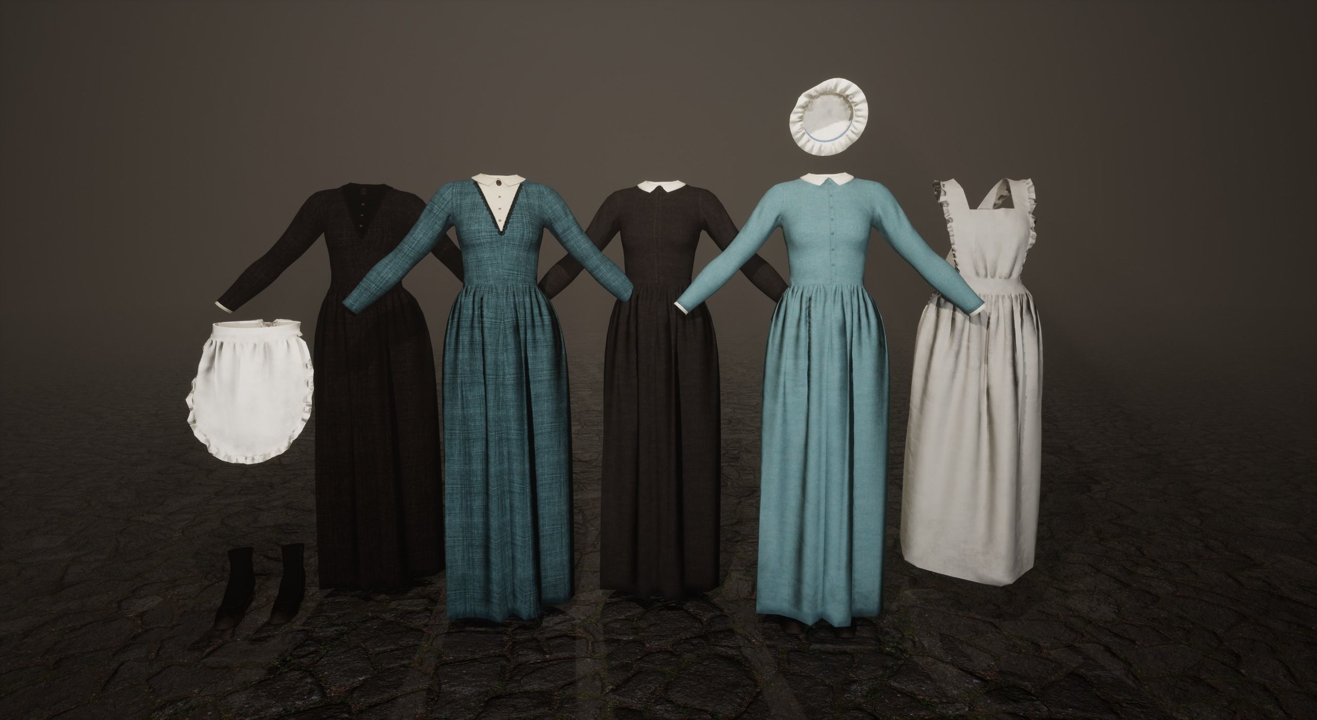 3D model Victorian Maids VR / AR / low-poly | CGTrader