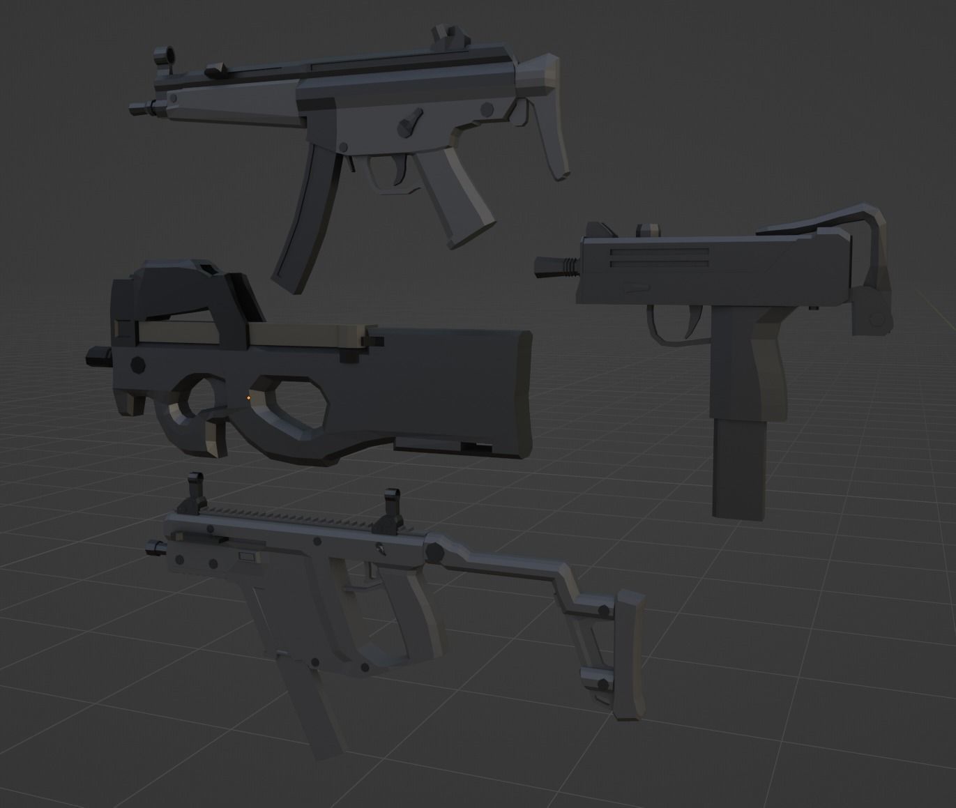 3D model Low Poly Gun Pack VR / AR / low-poly | CGTrader