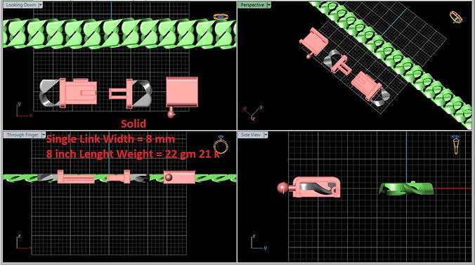 Cubic Diamond Chain 28 3D model 3D printable | CGTrader