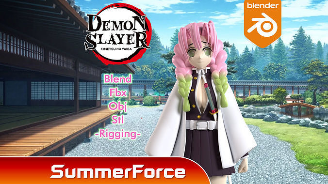 Mitsuri Kanroji - Demon Slayer 3D model rigged | CGTrader