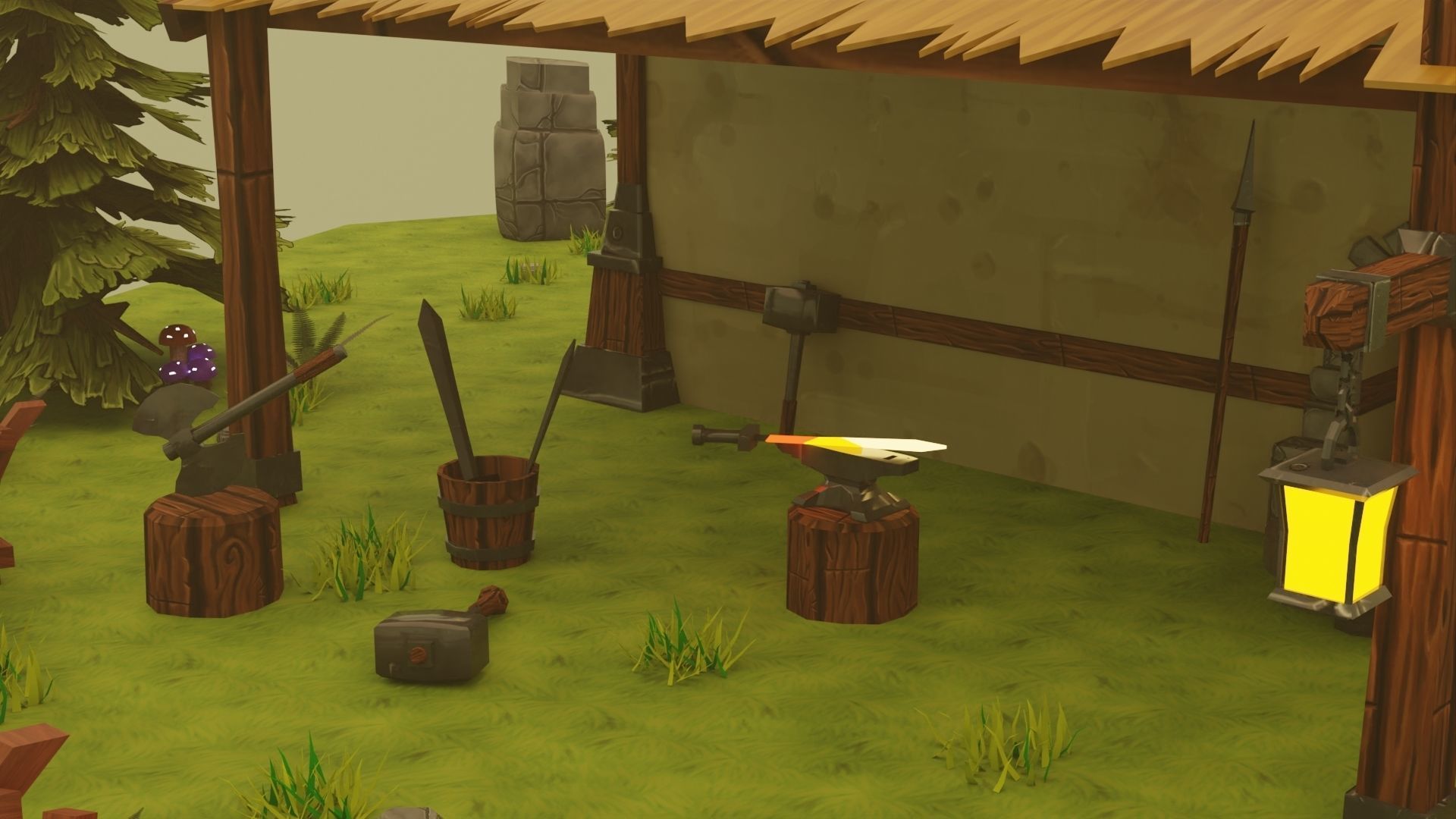 3D model Medieval Blacksmith VR / AR / low-poly | CGTrader