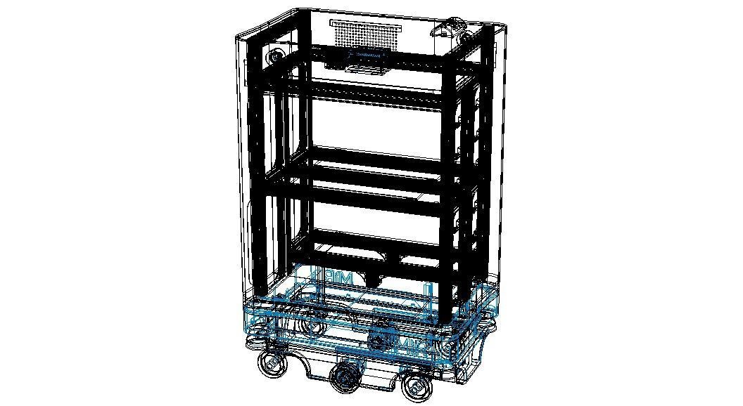 MiR200 Tray Transport Module 3D model rigged | CGTrader