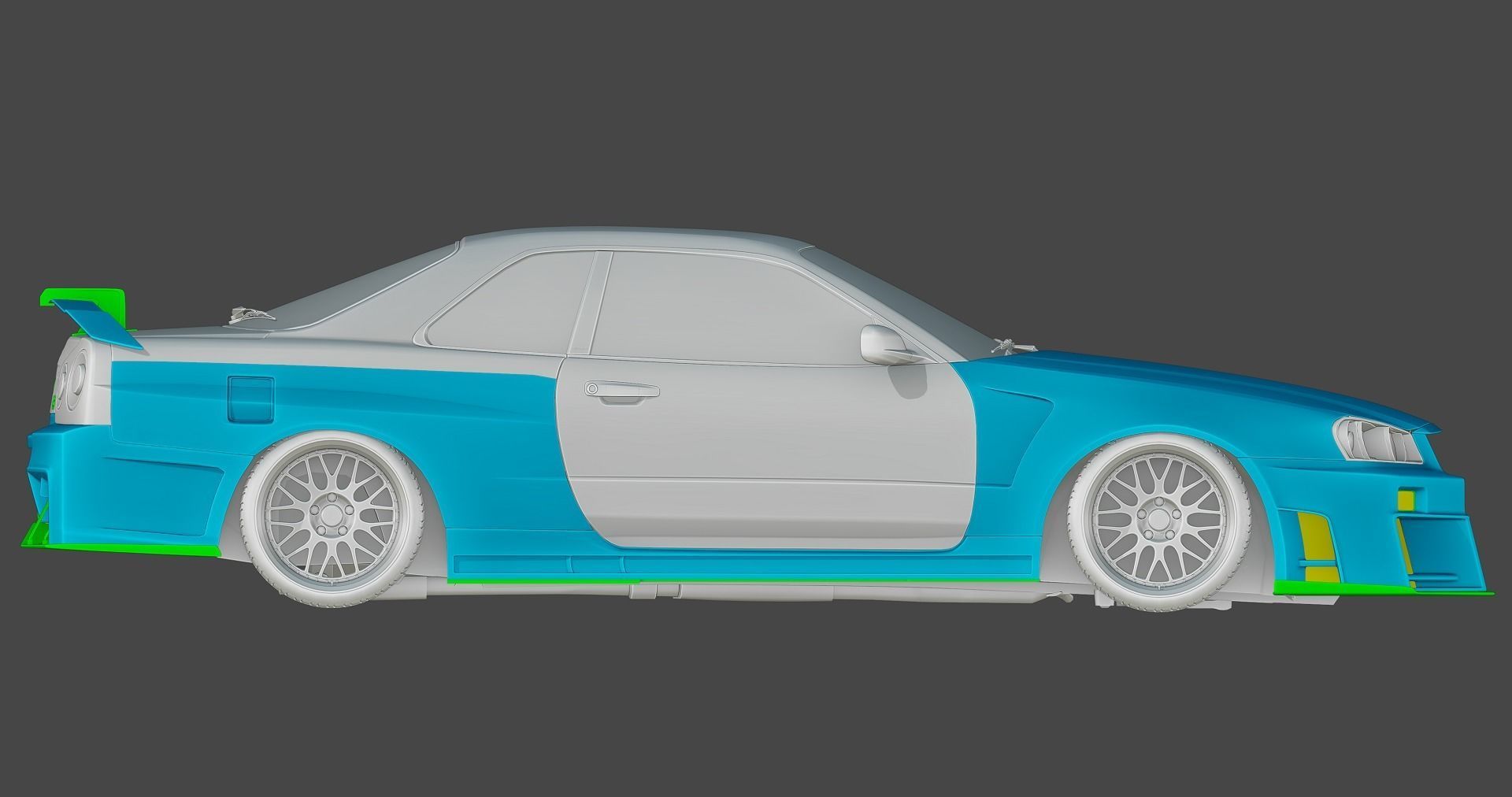 3D model NISSAN GT-R R34 KUHL RACING VR / AR / low-poly | CGTrader
