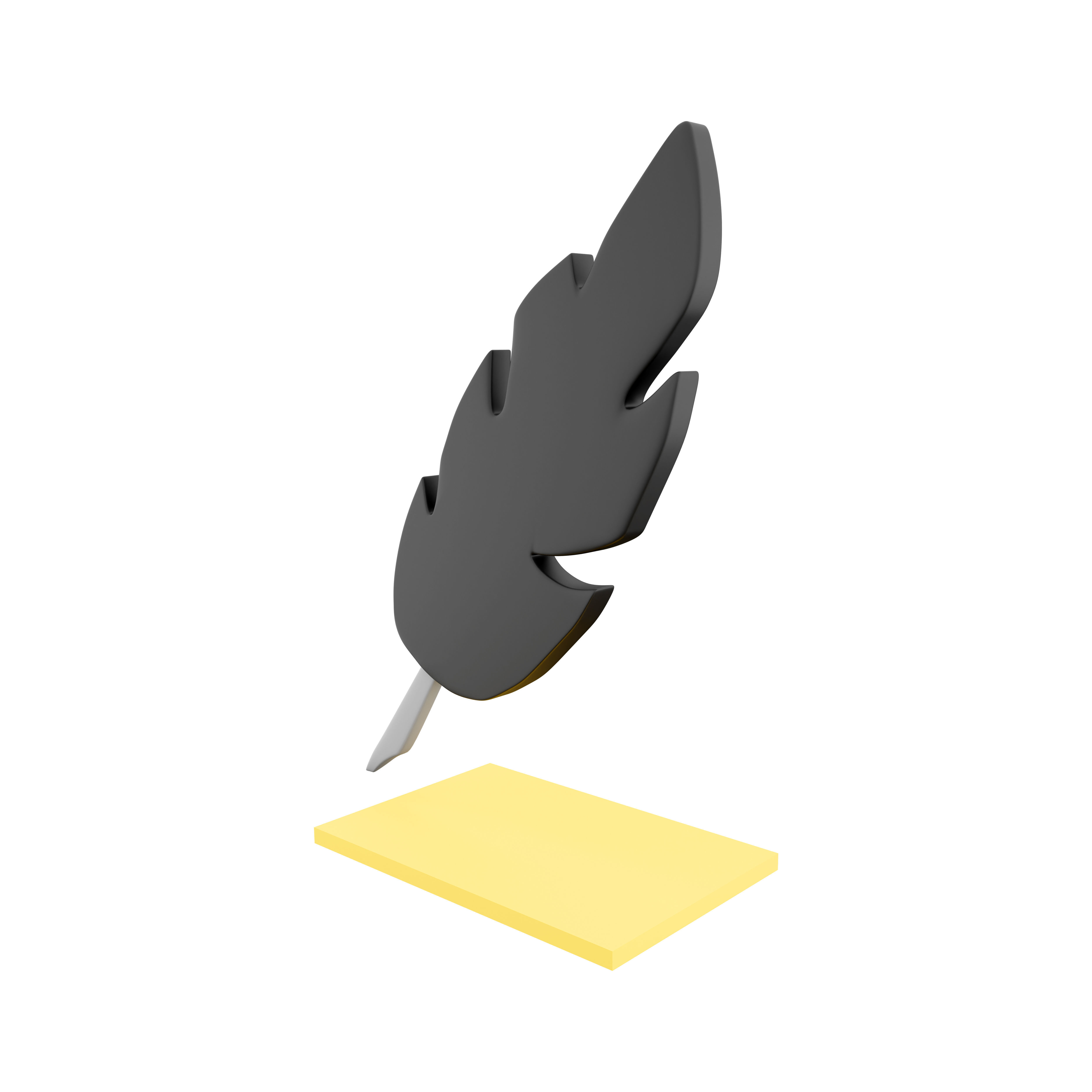 3d of bird quill icon on white background 3D model | CGTrader