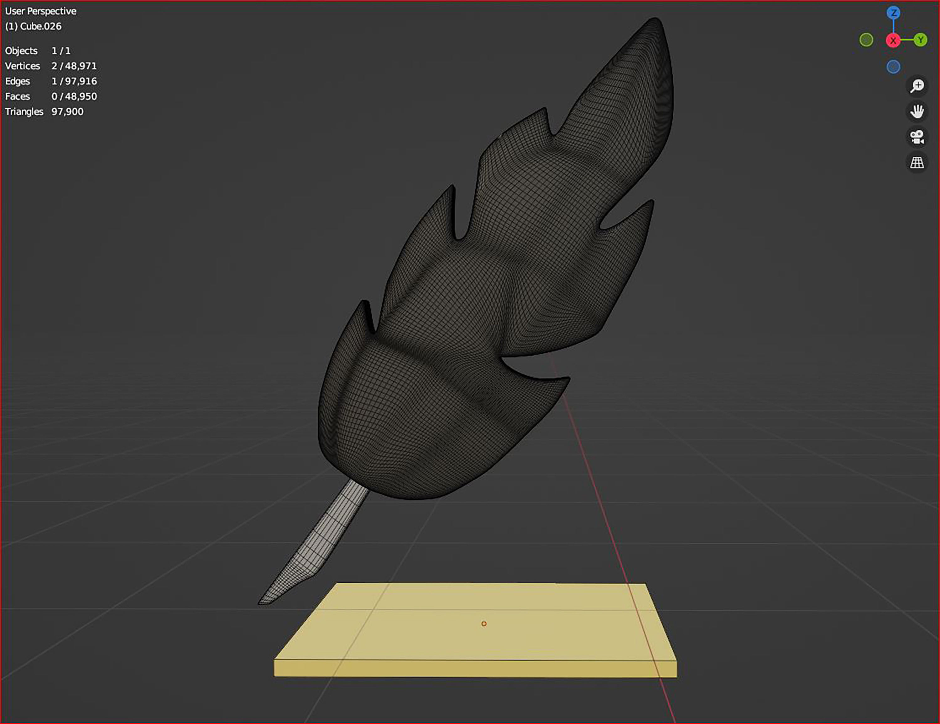 3d of bird quill icon on white background 3D model | CGTrader