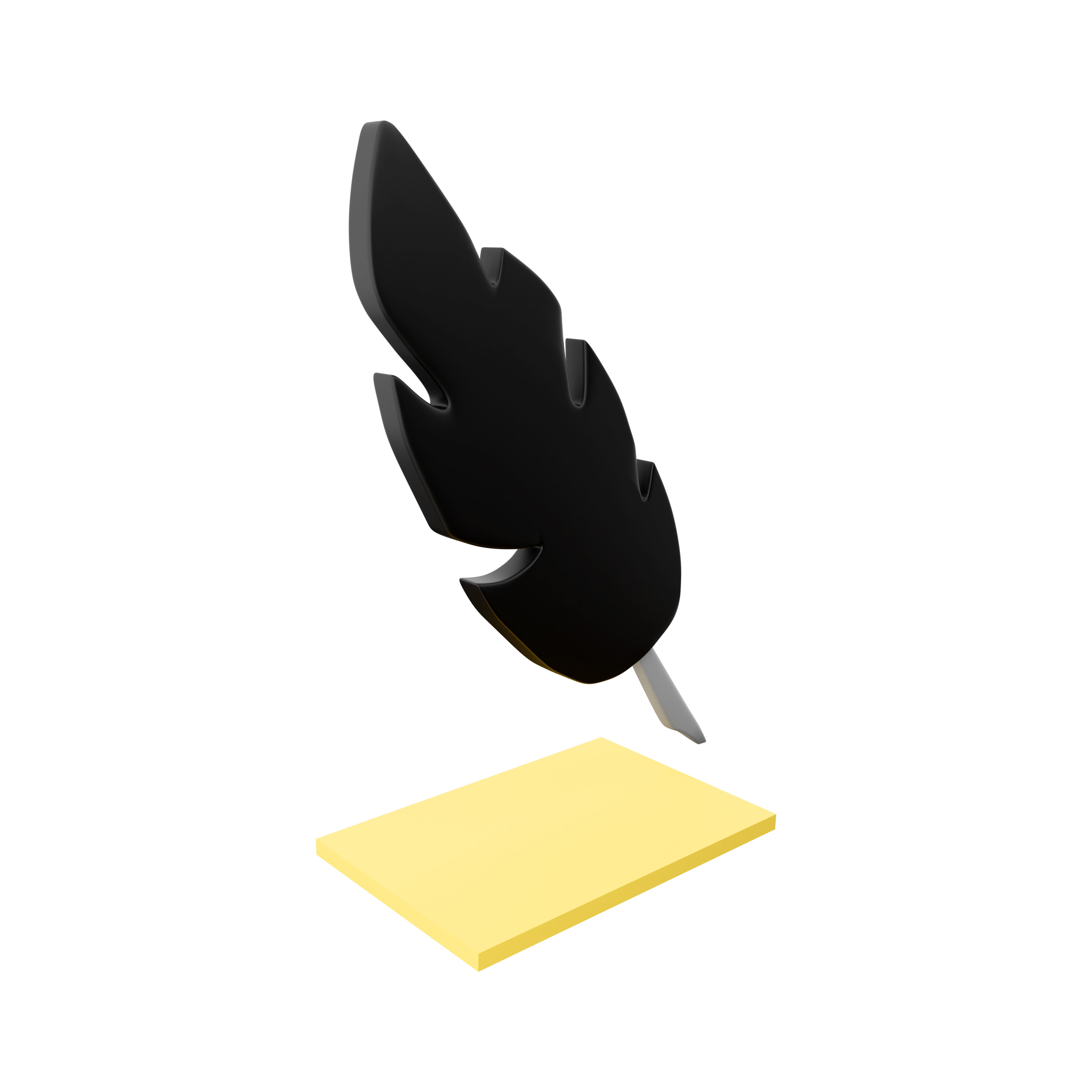 3d of bird quill icon on white background 3D model | CGTrader
