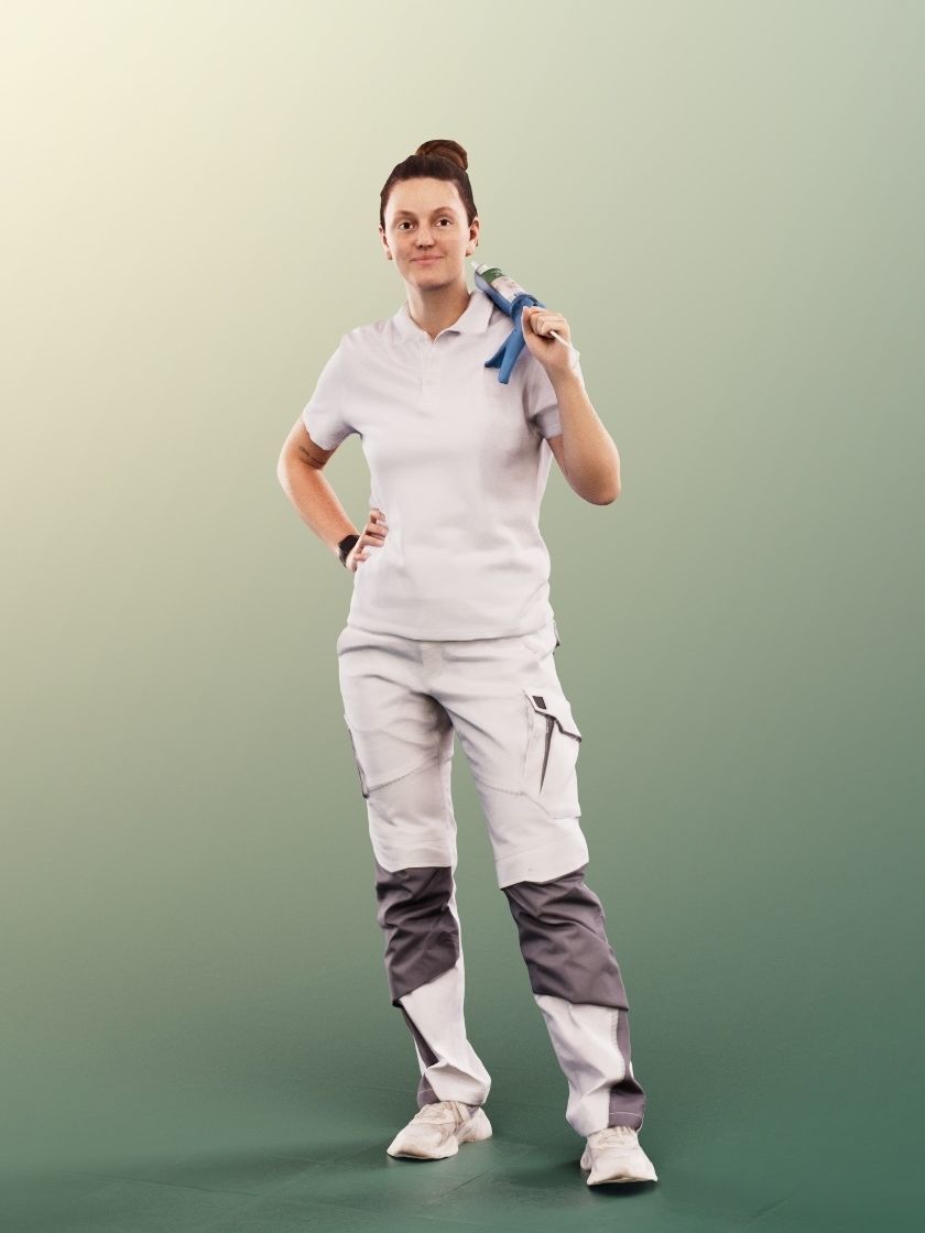 3D model Maria 13748 - Standing Female Handyman With Silicon Syringe VR ...