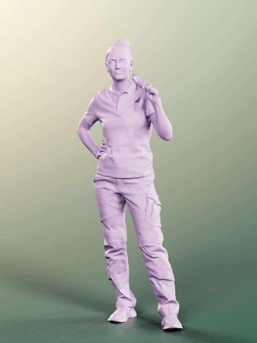 3D model Maria 13748 - Standing Female Handyman With Silicon Syringe VR ...