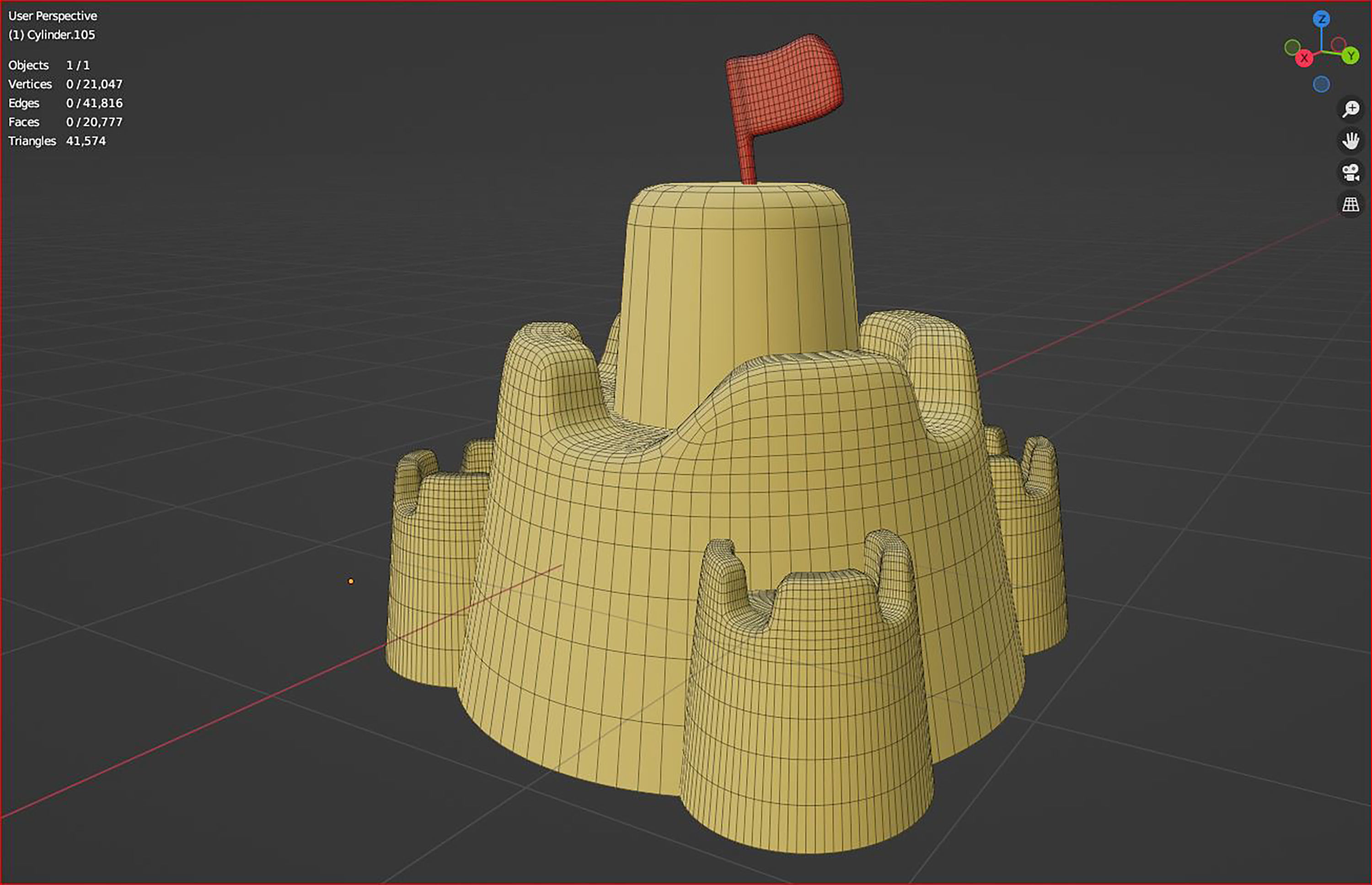 3d illustration of a beach sand tower 3D model | CGTrader