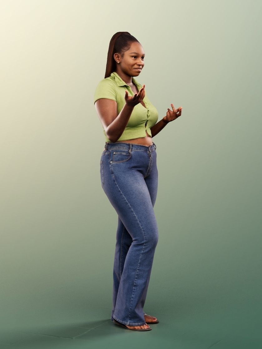 3D model Liah 13580 - Standing Casual Black Woman Talking VR / AR / low ...