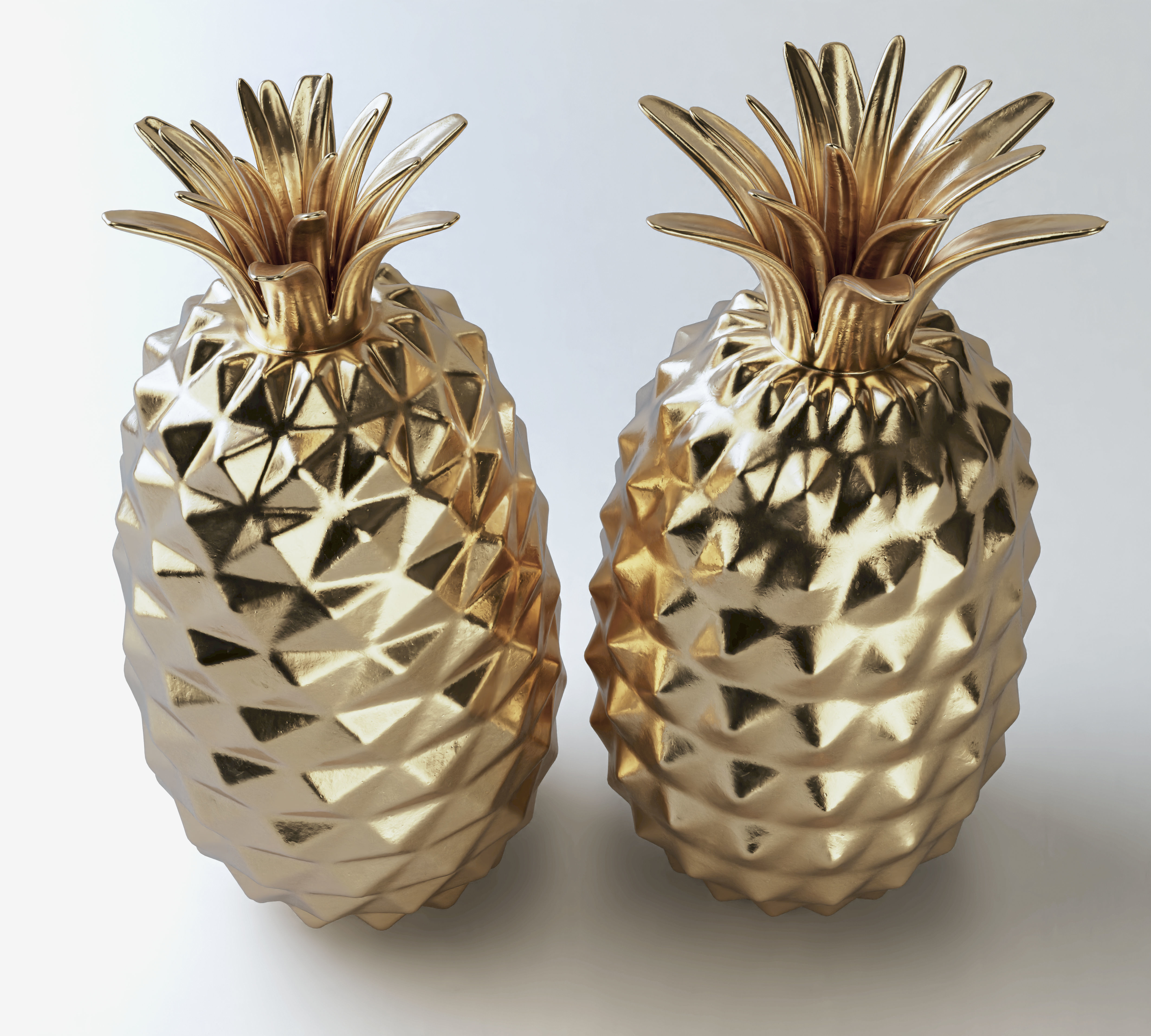 Golden Pineapple Decorations 3D model | CGTrader