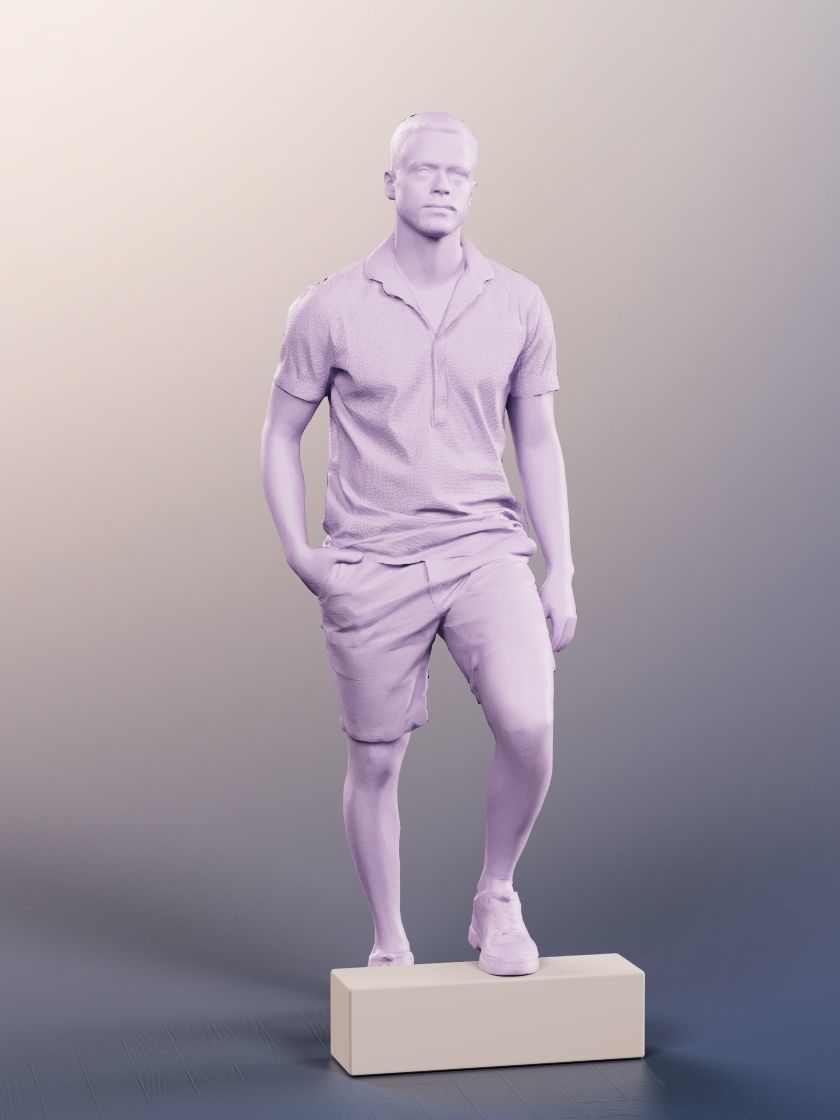 3D model Sandro 13272 - Man In Summer Outfit Walking Up Stairs VR / AR / low-poly | CGTrader