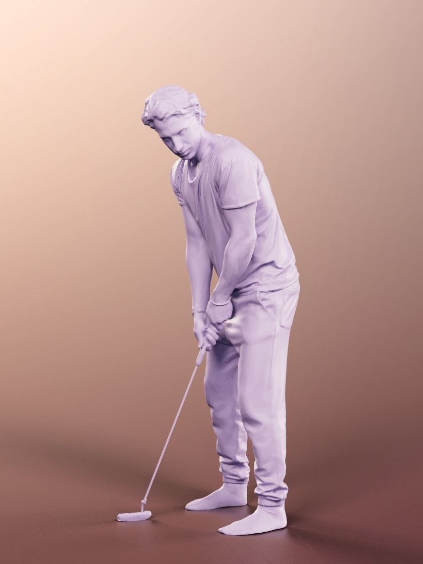 3D model Mick 13004 - Casual Man Playing Golf VR / AR / low-poly | CGTrader