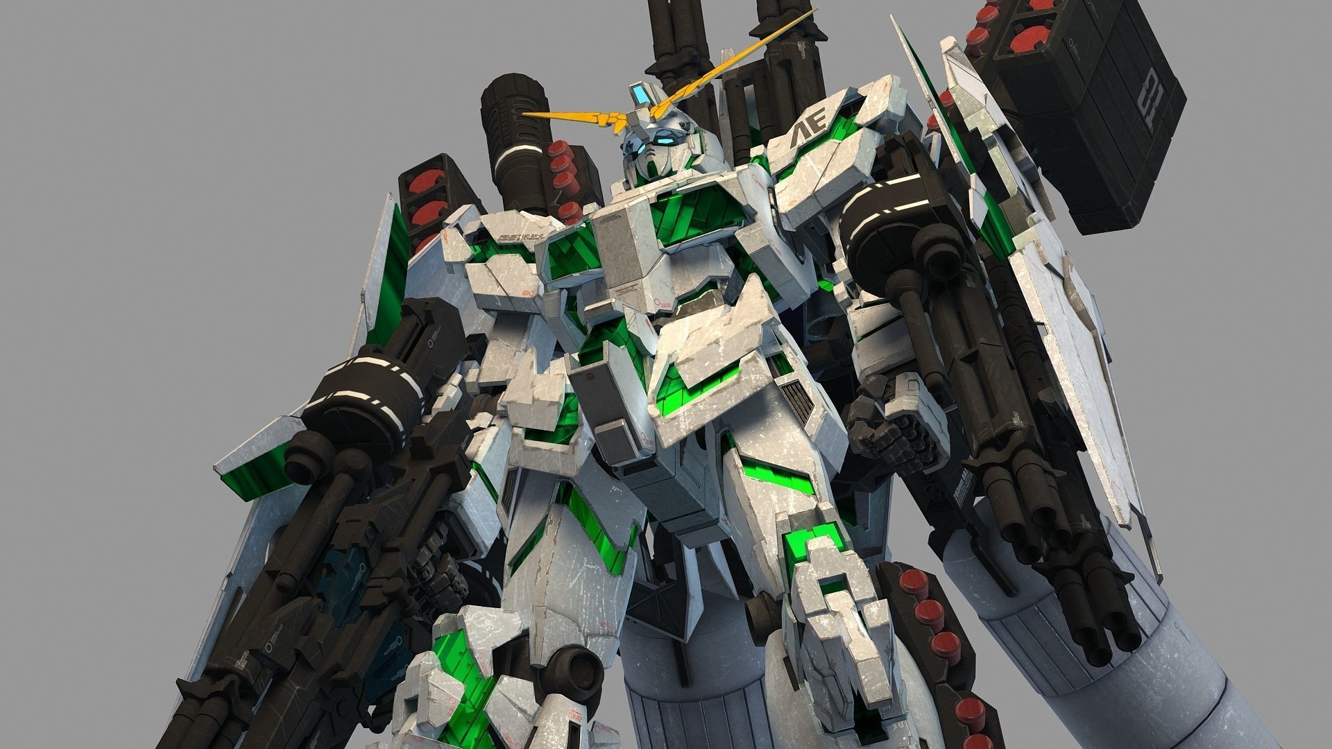 Mobile Suit RX-0 Full Armor Unicorn Gundam 3D model animated | CGTrader