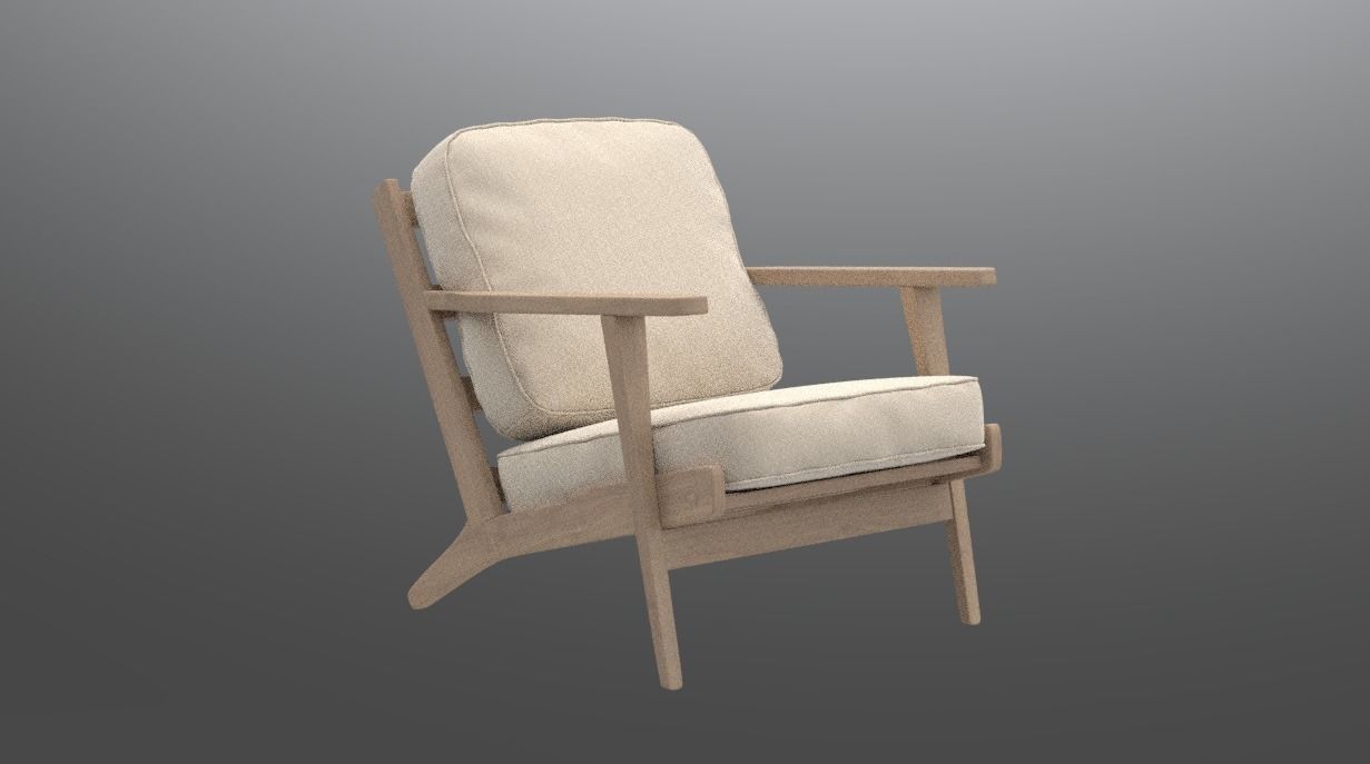 Boho Wood and Textile Chair Design 3D Model 3D model | CGTrader