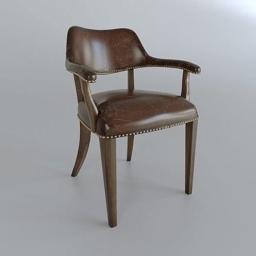 Jonathan Charles Walnut Library stool and armchair 3D model | CGTrader