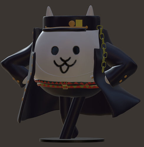 JOTARO KUJO CAT - THE BATTLE CATS STYLE - STARDUST CRUSADERS 3D model ...