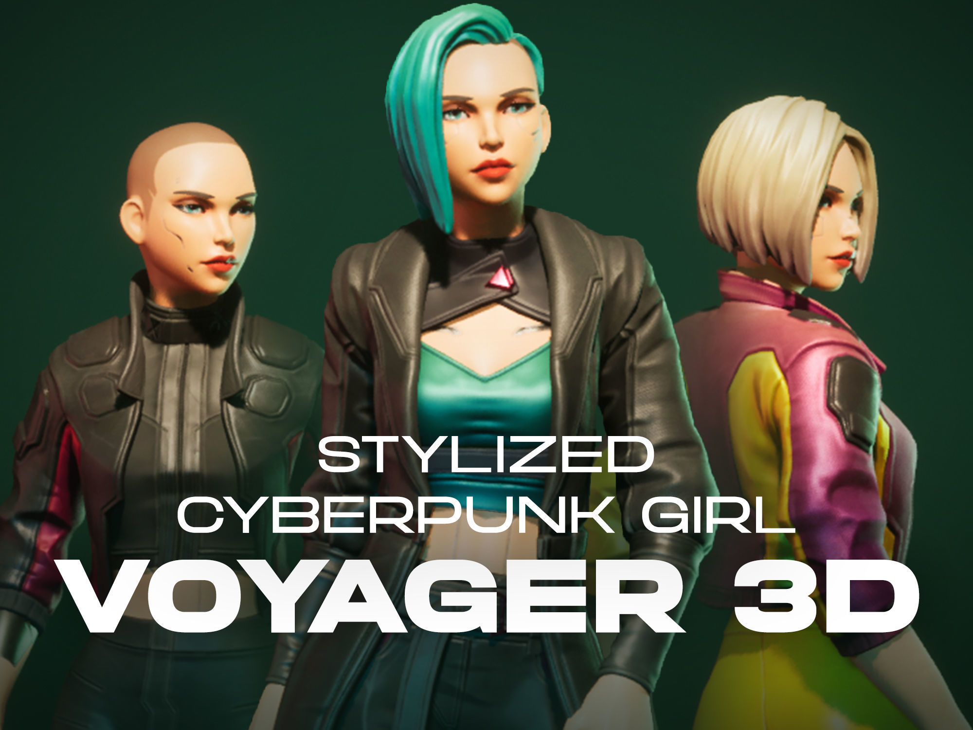 3D model Stylized Cyberpunk Girl VR / AR / low-poly | CGTrader