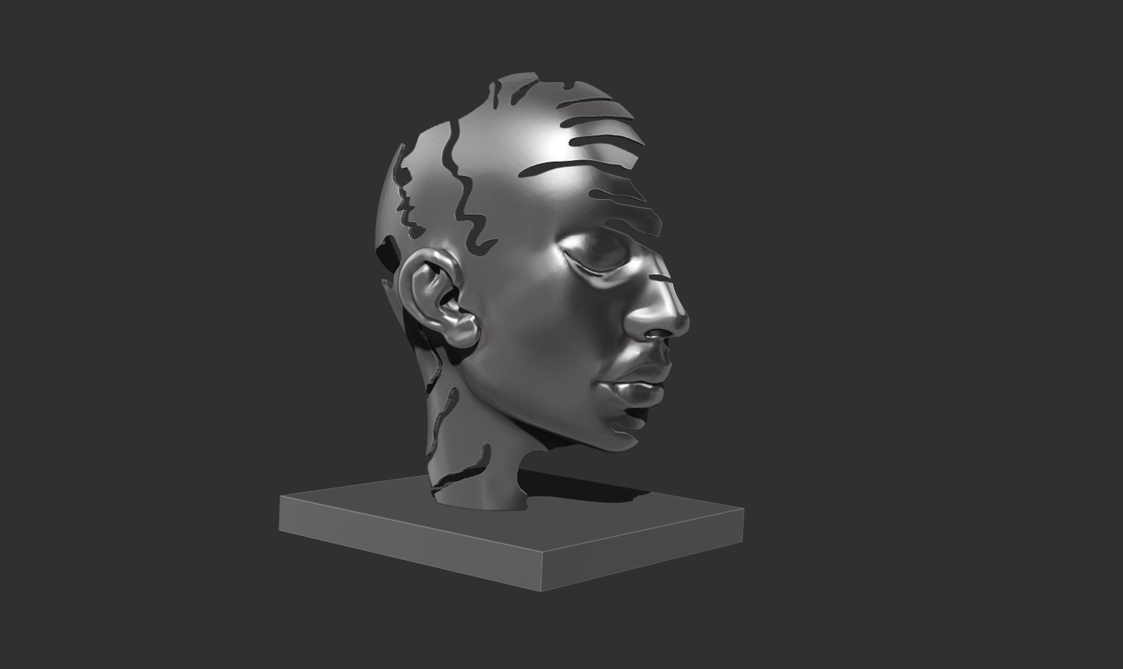 Abstract conceptual face sculpture 2 3D model 3D printable | CGTrader