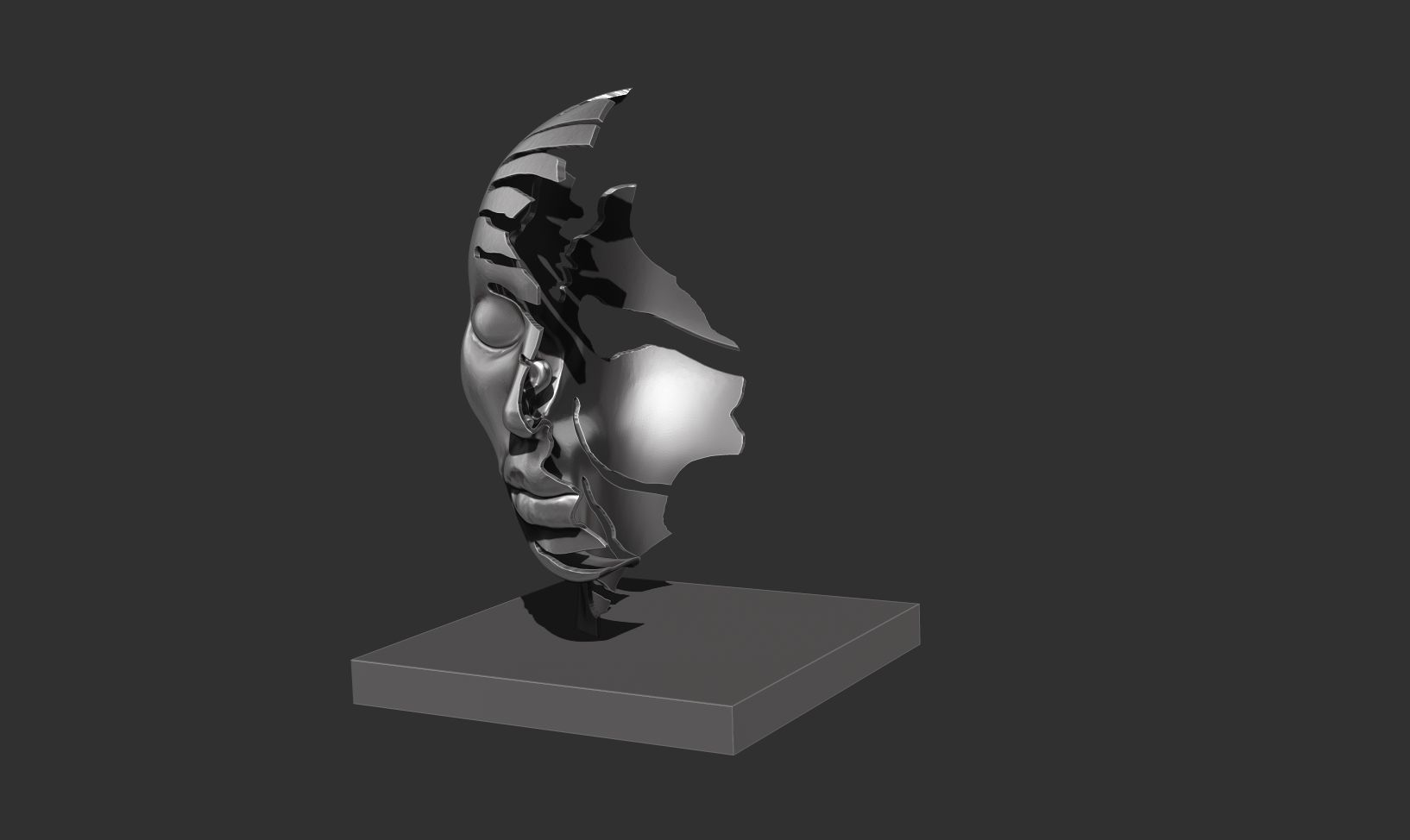 Abstract conceptual face sculpture 2 3D model 3D printable | CGTrader