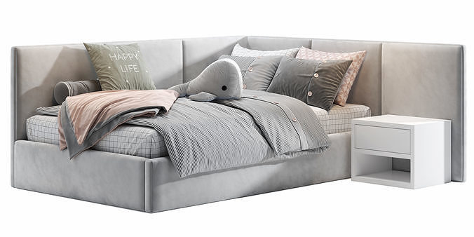 BR corner Bed 3D model | CGTrader