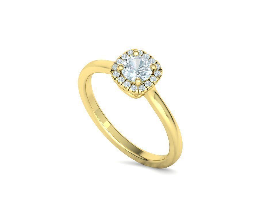 Halo Engagement Ring 40 pointer diamond stone 3dmodel 3D model 3D ...