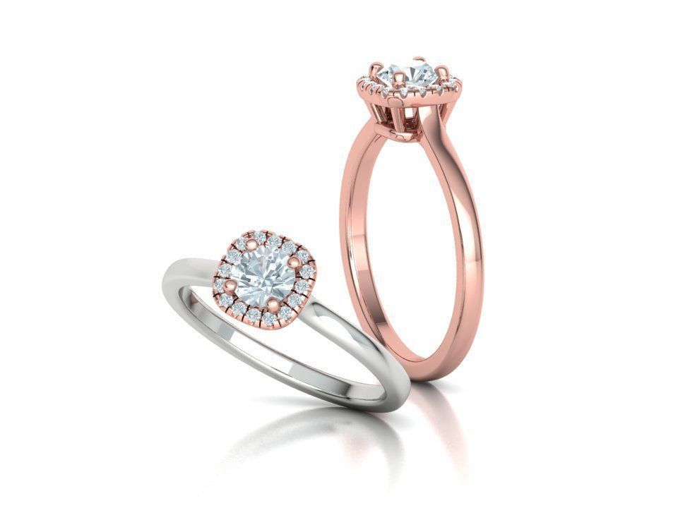 Halo Engagement Ring 40 pointer diamond stone 3dmodel 3D model 3D ...