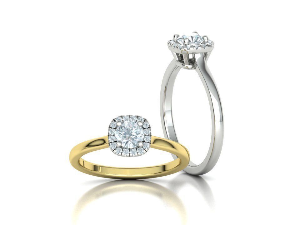 Halo Engagement Ring 40 pointer diamond stone 3dmodel 3D model 3D ...