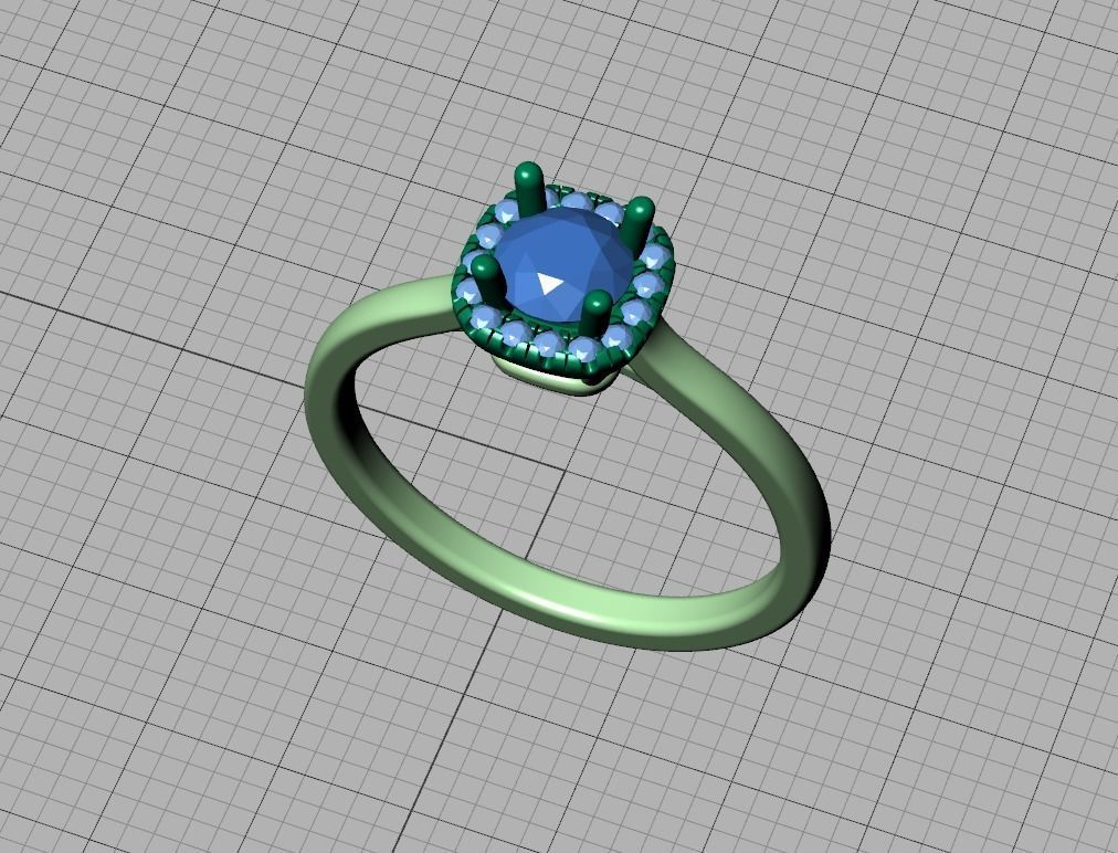 Halo Engagement Ring 40 pointer diamond stone 3dmodel 3D model 3D ...