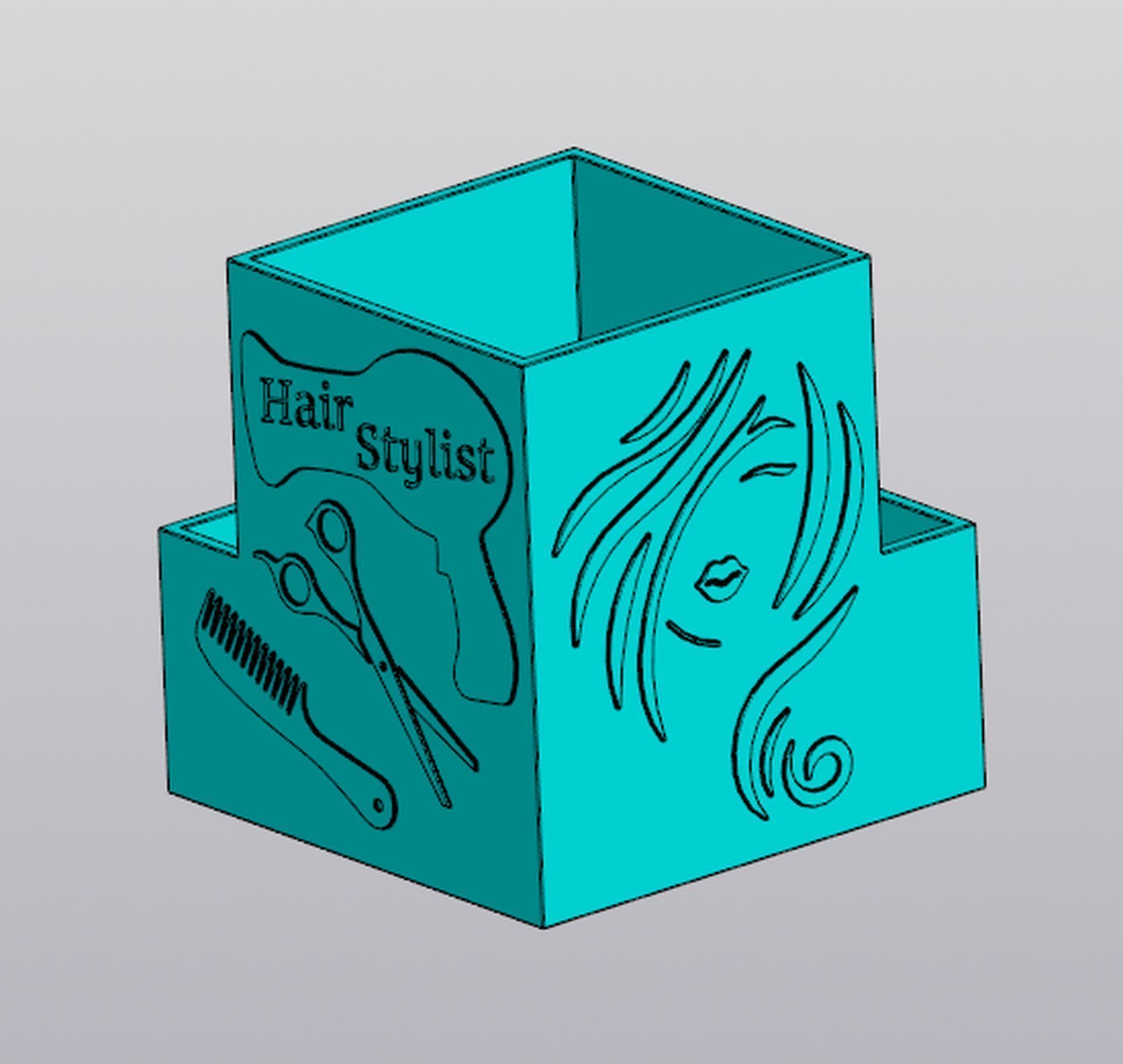 Hair Stylist Organizer v2 3D model 3D printable | CGTrader