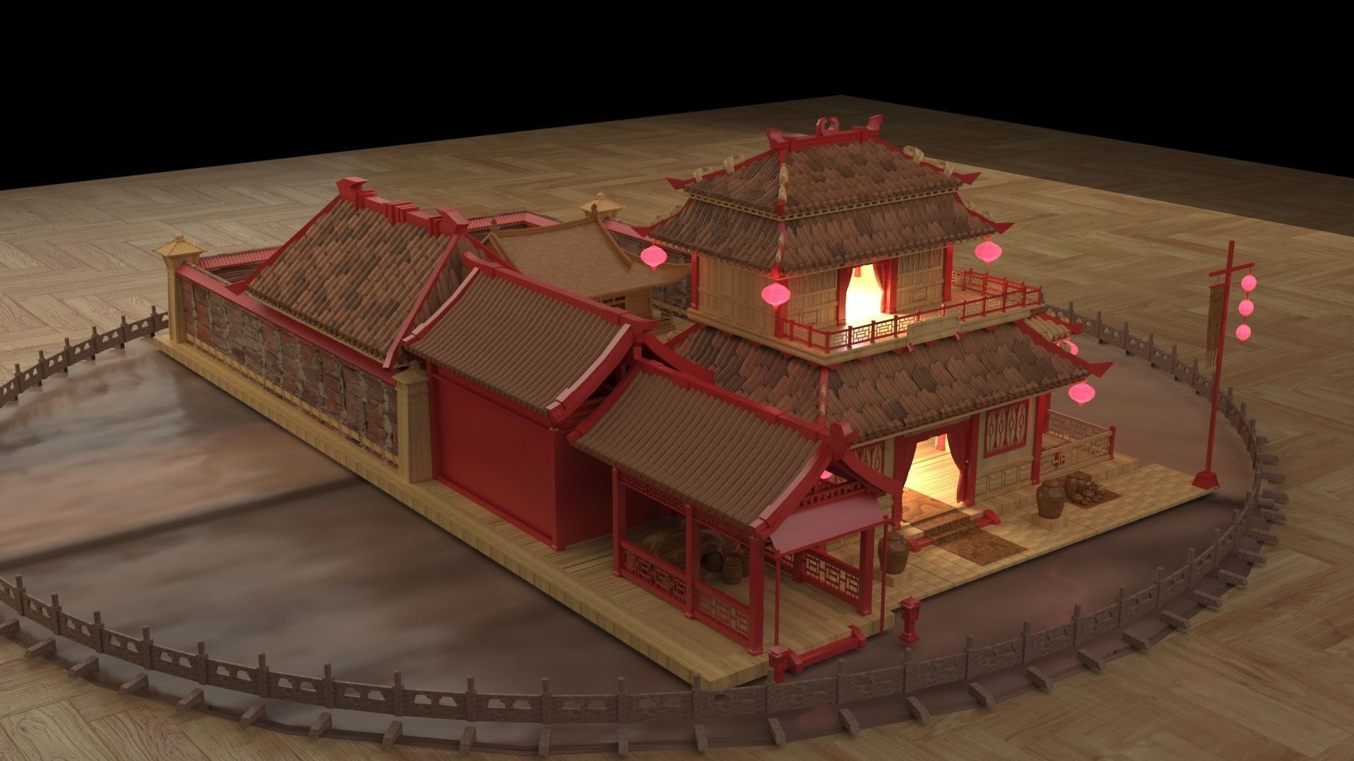 Chinese ancient courtyard house 3D model | CGTrader