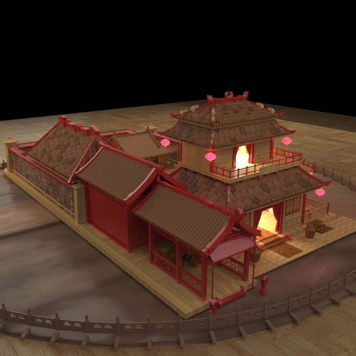 Chinese ancient courtyard house 3D model | CGTrader