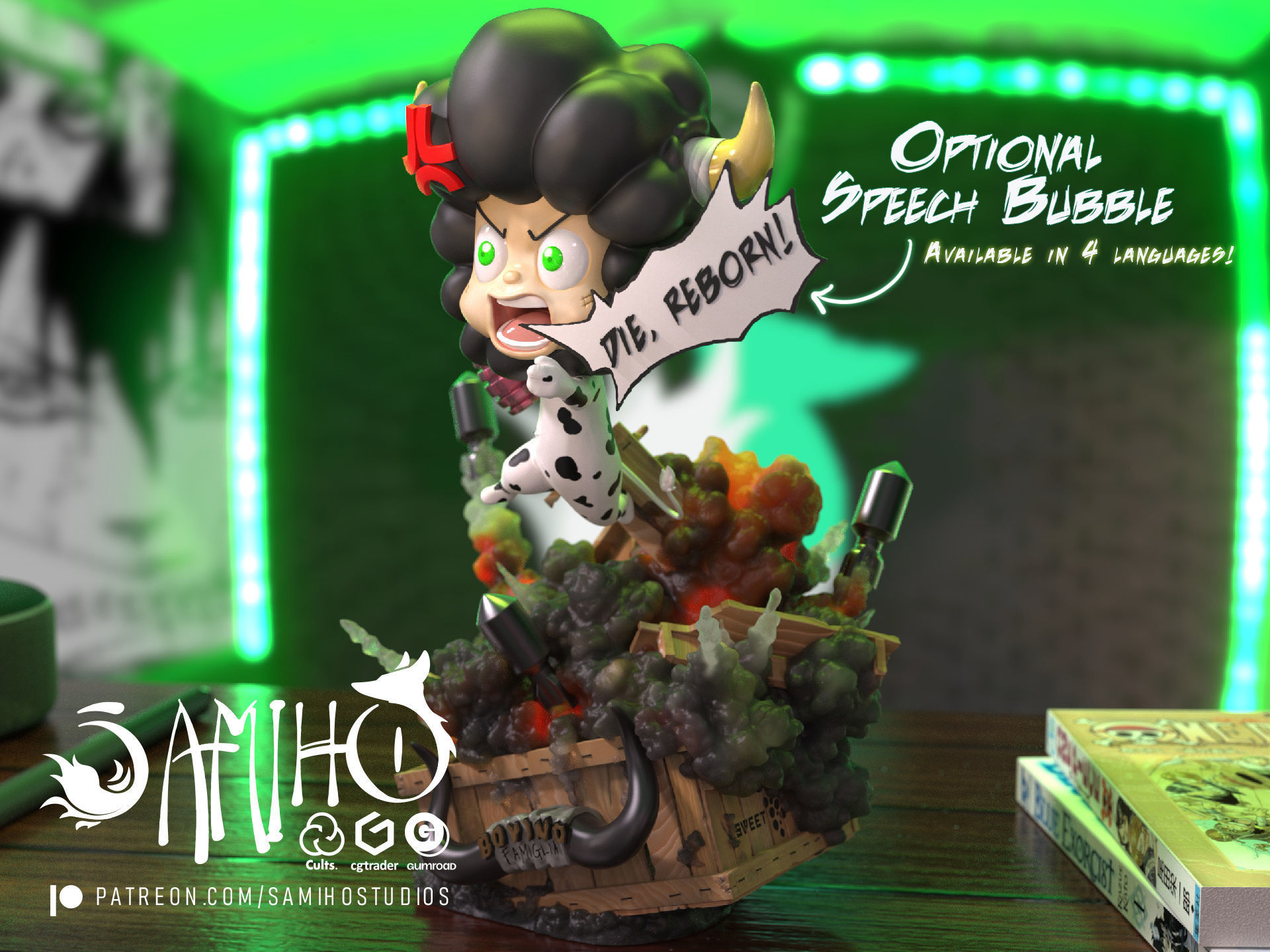 SAMIHO STUDIOS - LAMBO EXPLOSION SCENE - STLs ready for printing 3D ...