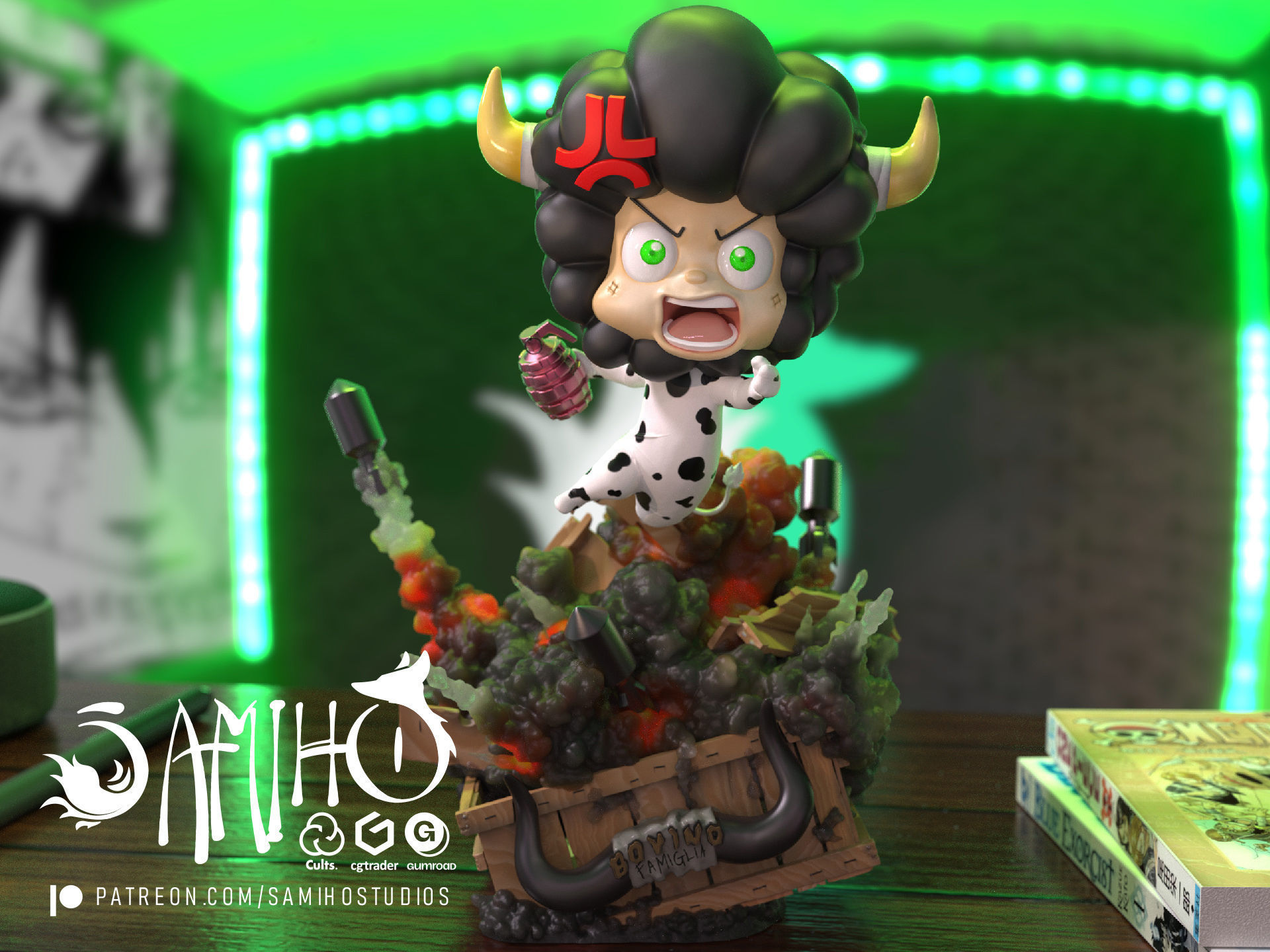 SAMIHO STUDIOS - LAMBO EXPLOSION SCENE - STLs ready for printing 3D ...