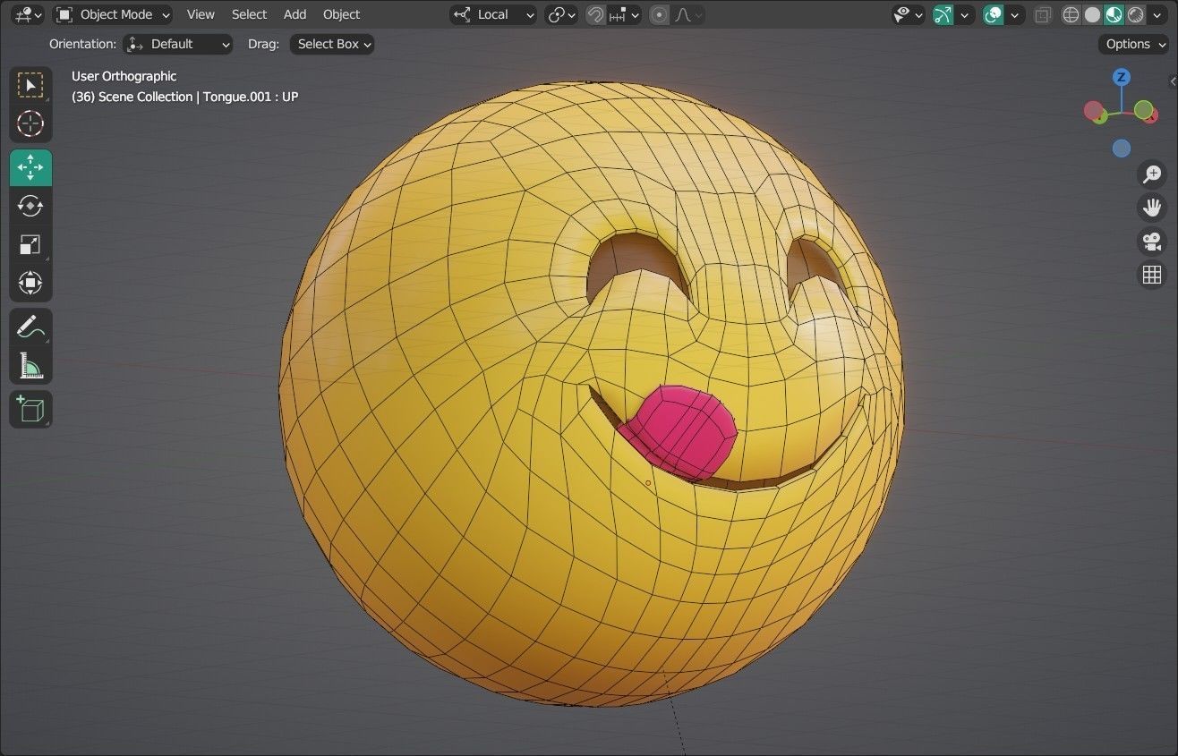 3D model Smiling Face with Licking lips Animated Emoji VR / AR / low ...