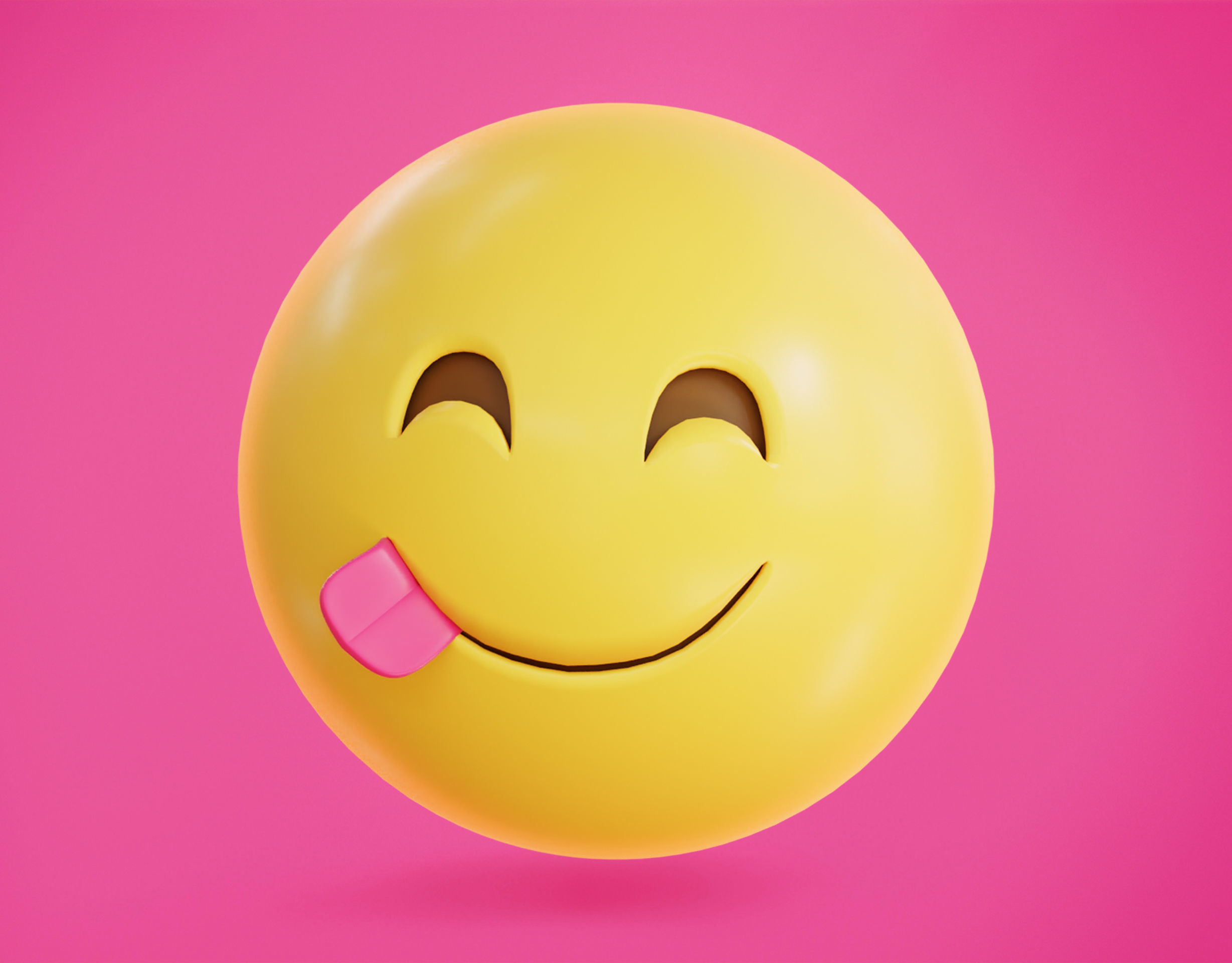 3D model Smiling Face with Licking lips Animated Emoji VR / AR / low ...