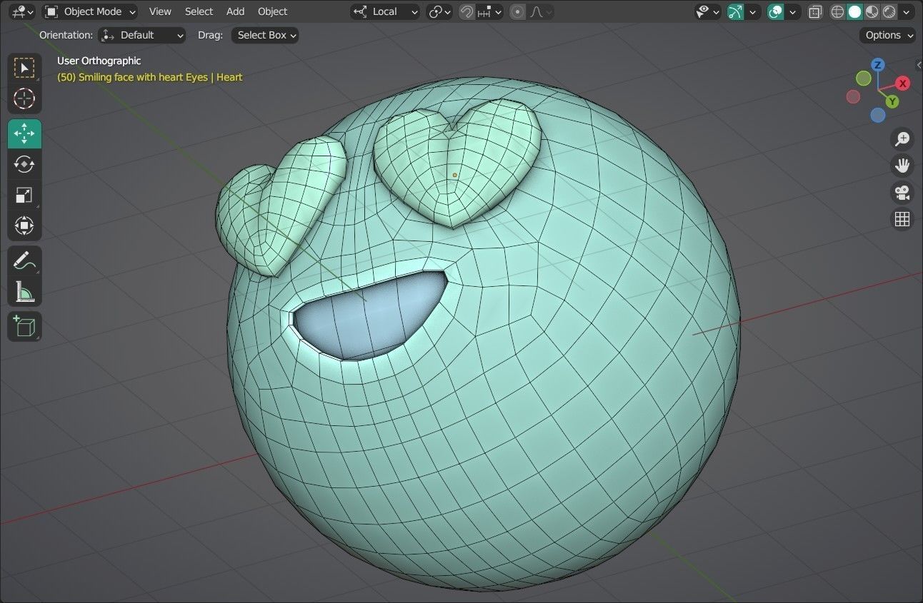 3D model Smiling face with Heart Eyes Animated Emoji VR / AR / low-poly ...