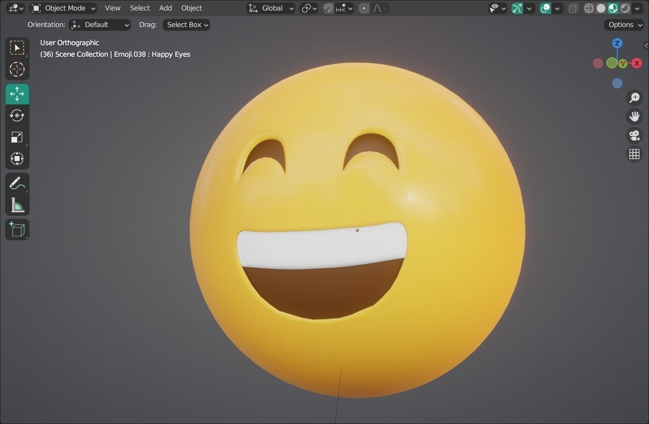 3D model Grinning face with Smiling Eyes Animated Emoji VR / AR / low ...