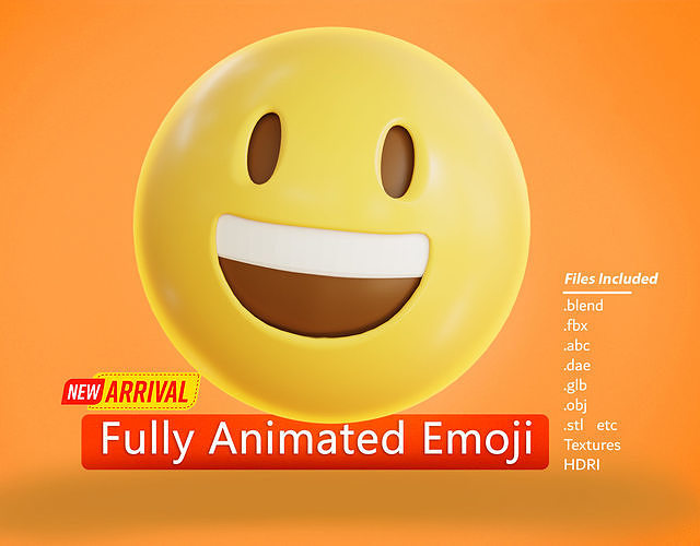 3D model Grinning face Animated Emoji VR / AR / low-poly | CGTrader