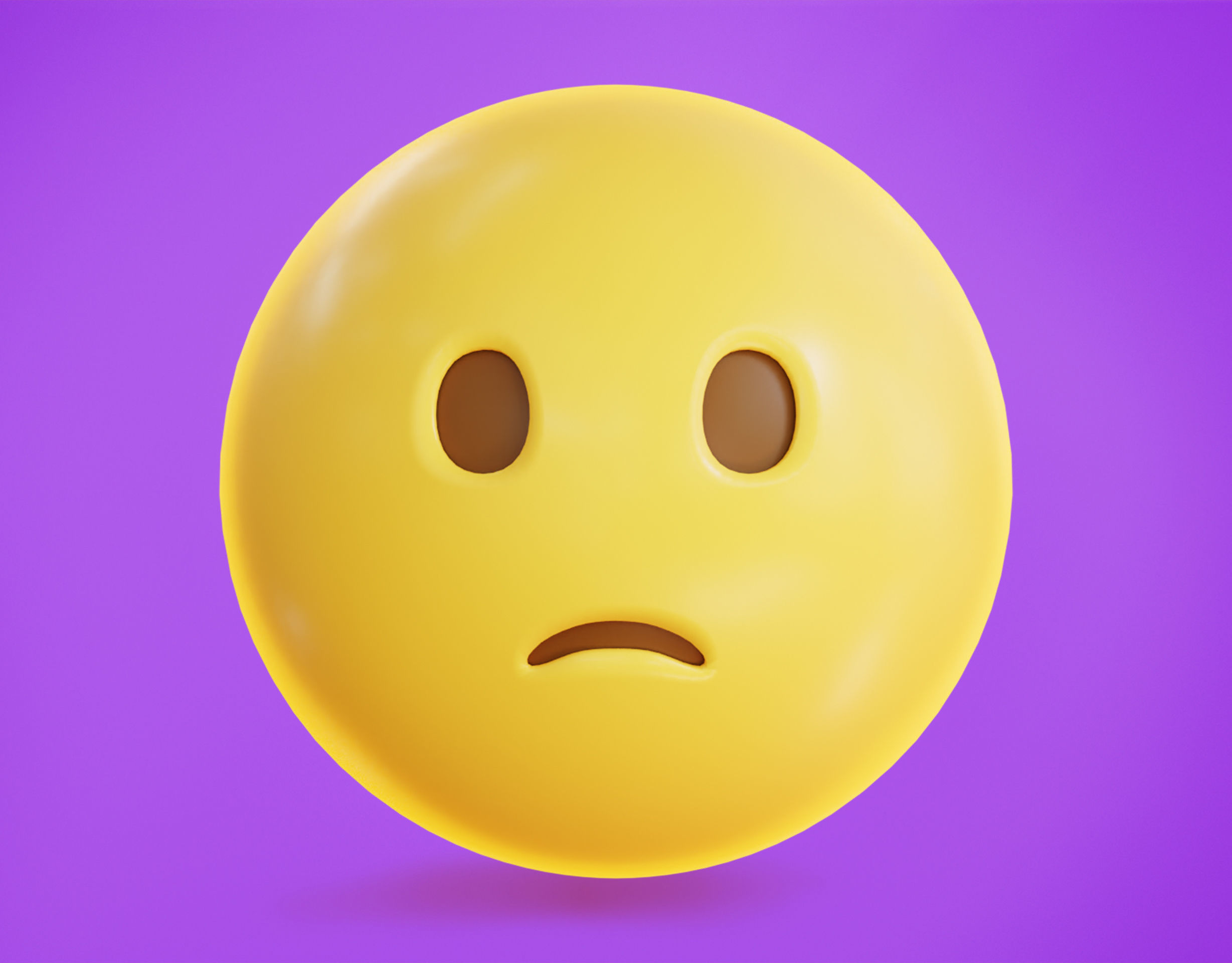 3D model Frowning face Animated Emoji Animated Emoji VR / AR / low-poly ...