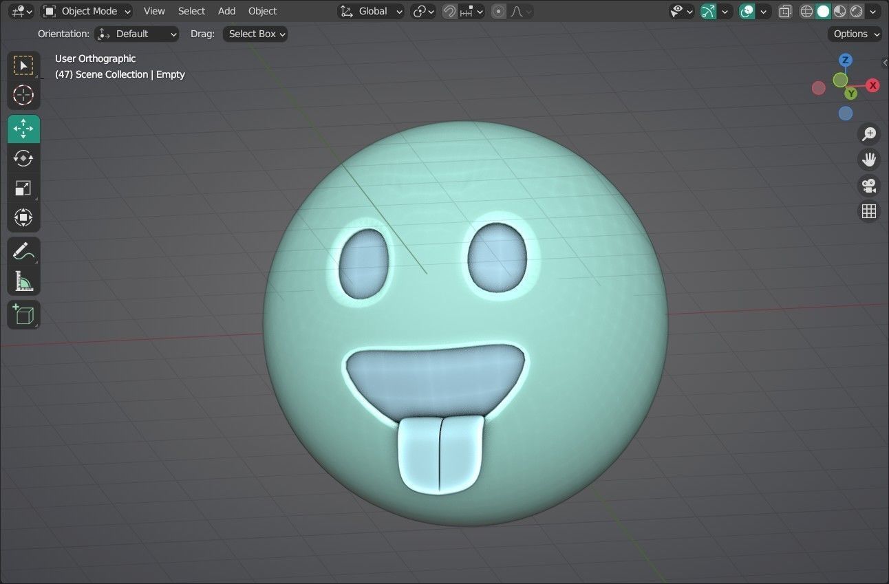 3D model face with Stuck out Tongue Animated Emoji VR / AR / low-poly ...