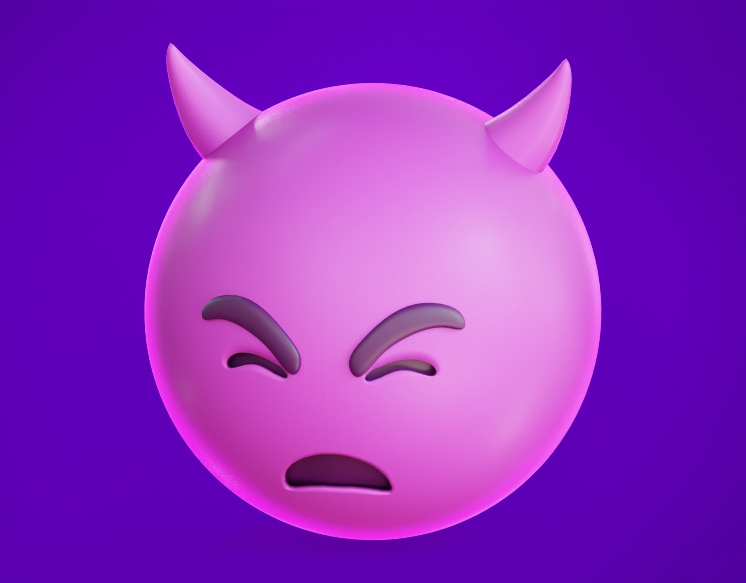 3D model Angry face with Horns Animated Emoji VR / AR / low-poly | CGTrader