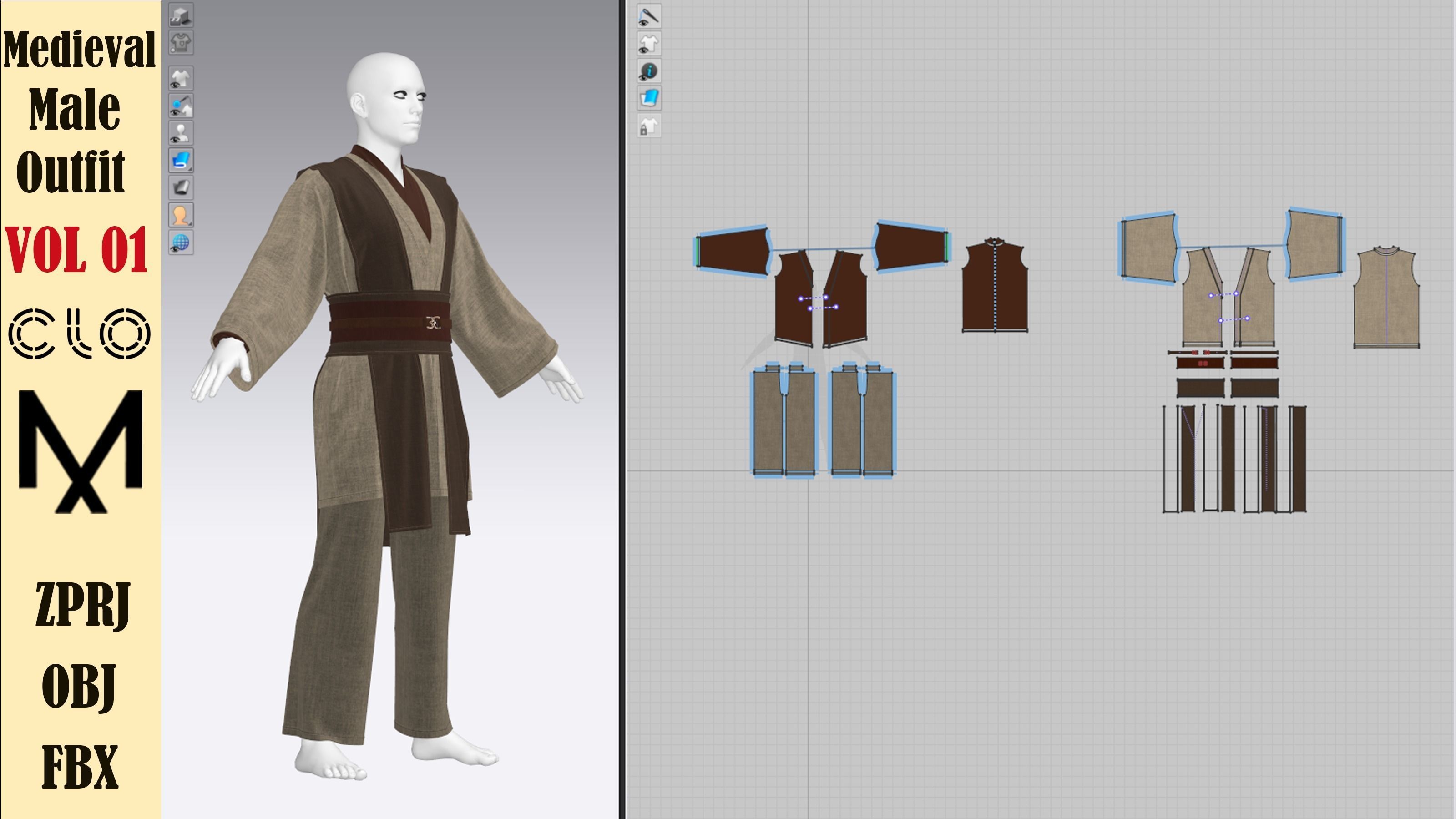 Medieval Male Outfit VOL01 3D model | CGTrader